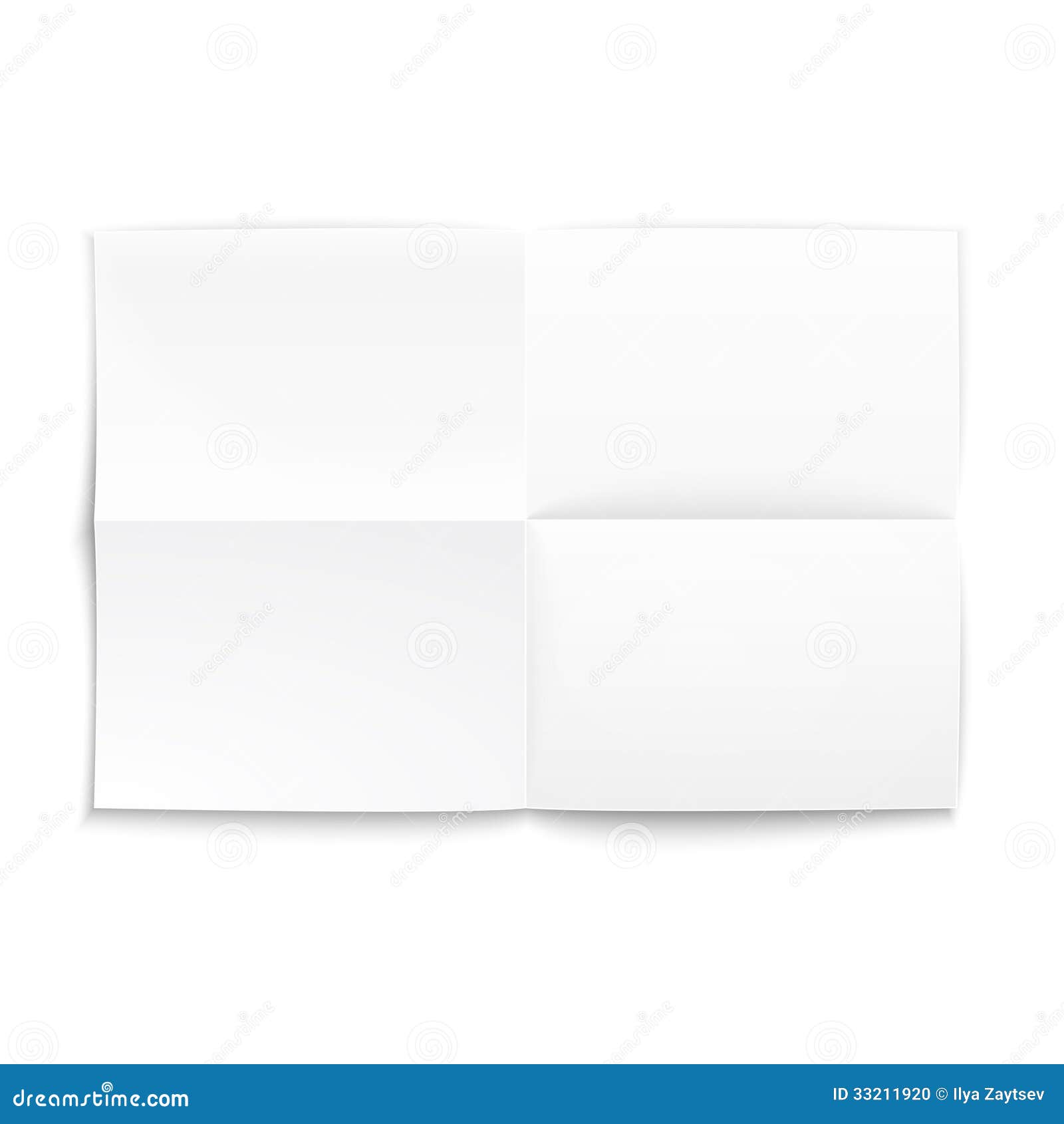 Folded Paper on White Background, Soft Shadows. Stock Vector ...