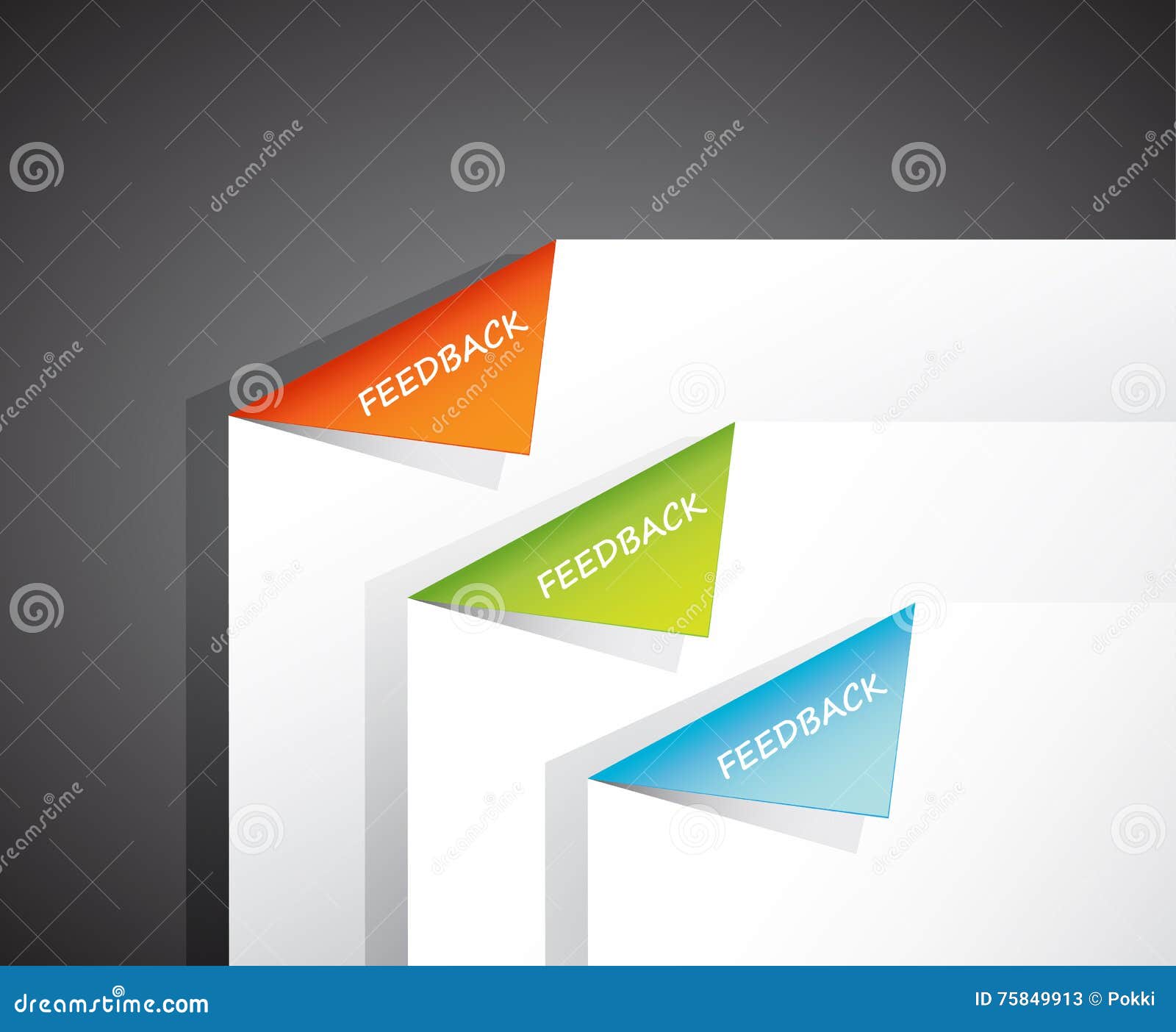 Folded Papers in the Corner with Feedback Text. Stock Vector ...
