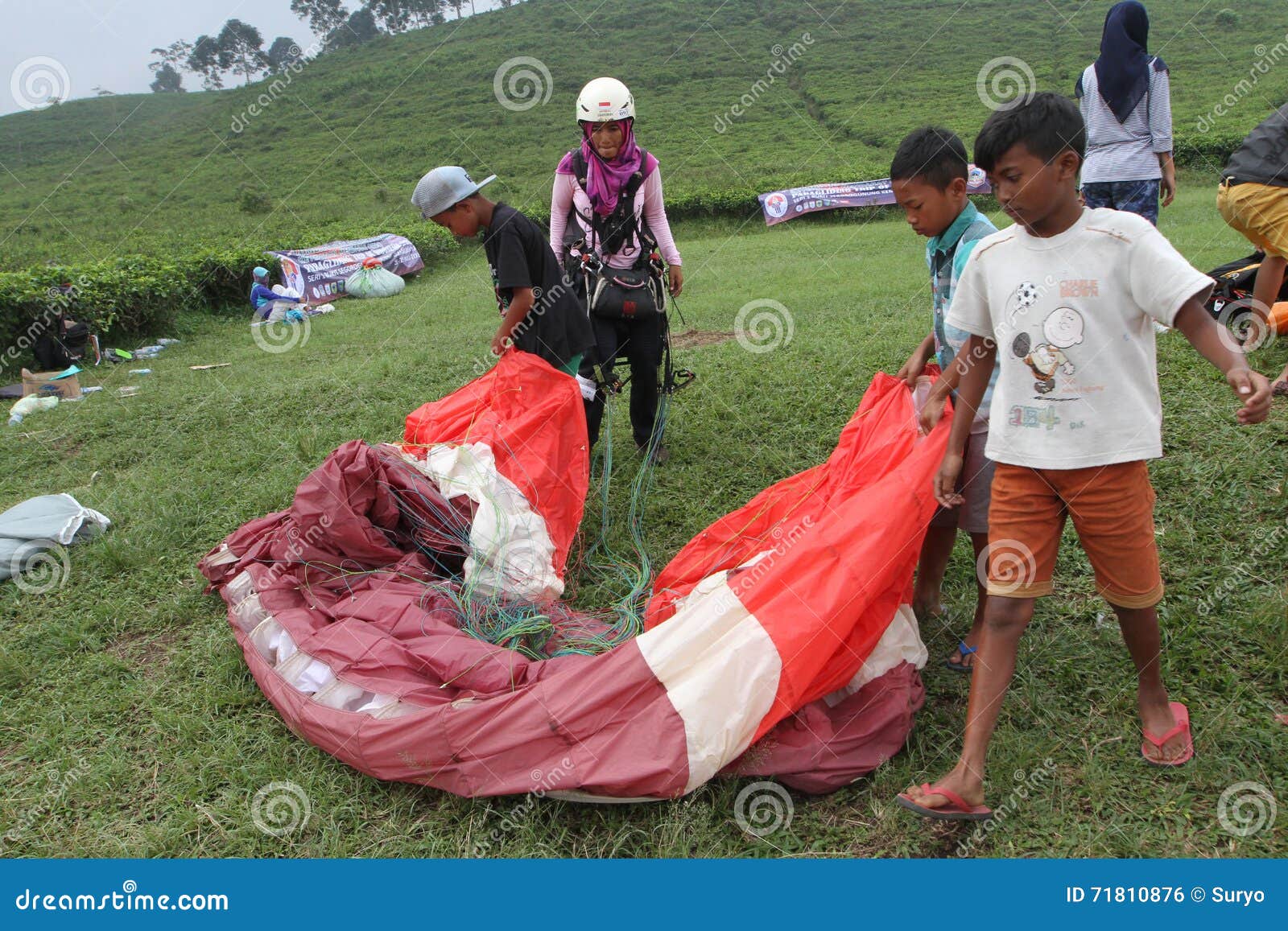 Folded parachute editorial photo. Image of vehicle, indonesia - 71810876