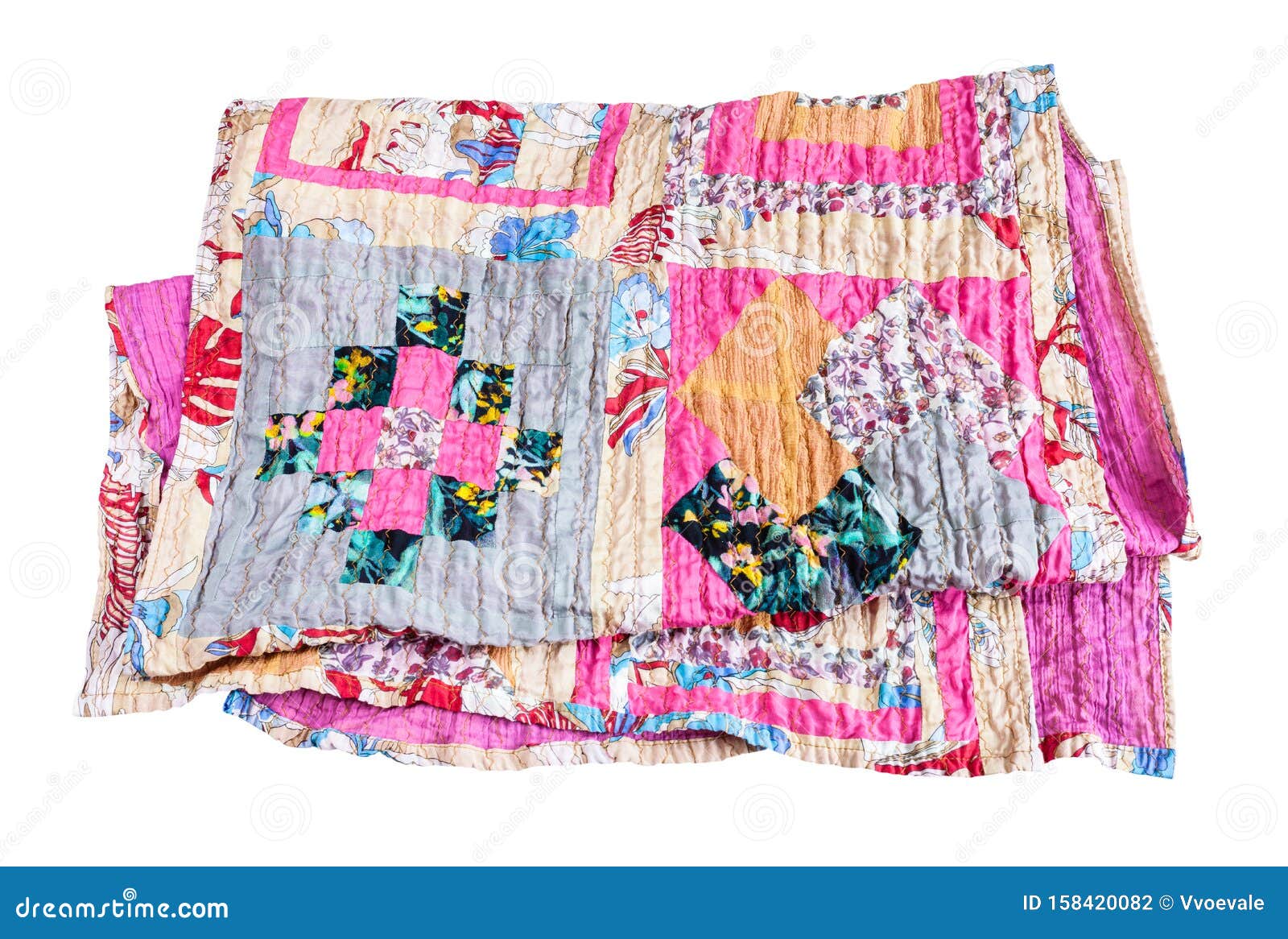 Folded Patchwork Shawl from Various Silk Strips Stock Photo - Image of ...