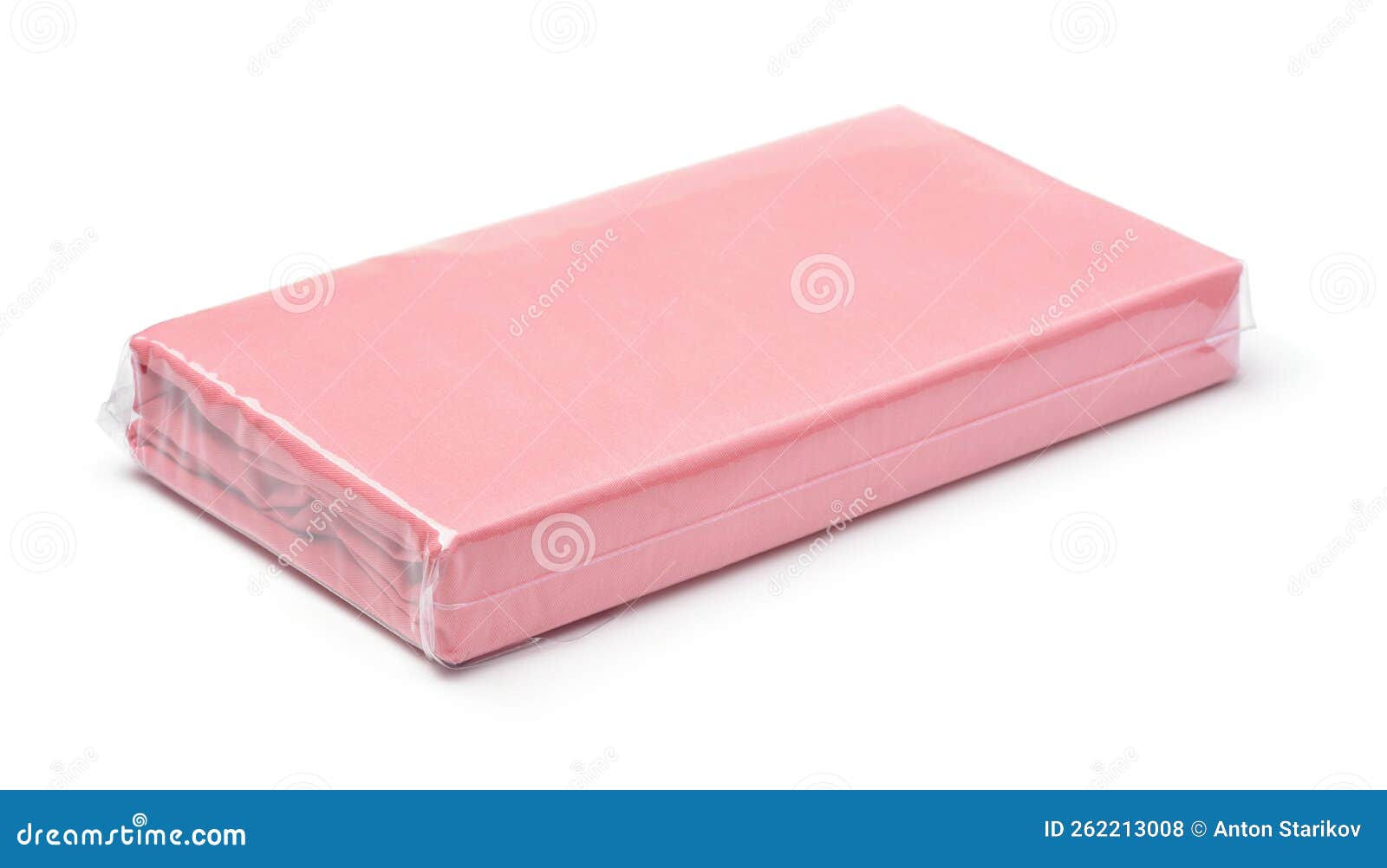 Folded Pink Cotton Bedding Sheets in Clear Plastic Bag Stock Photo ...