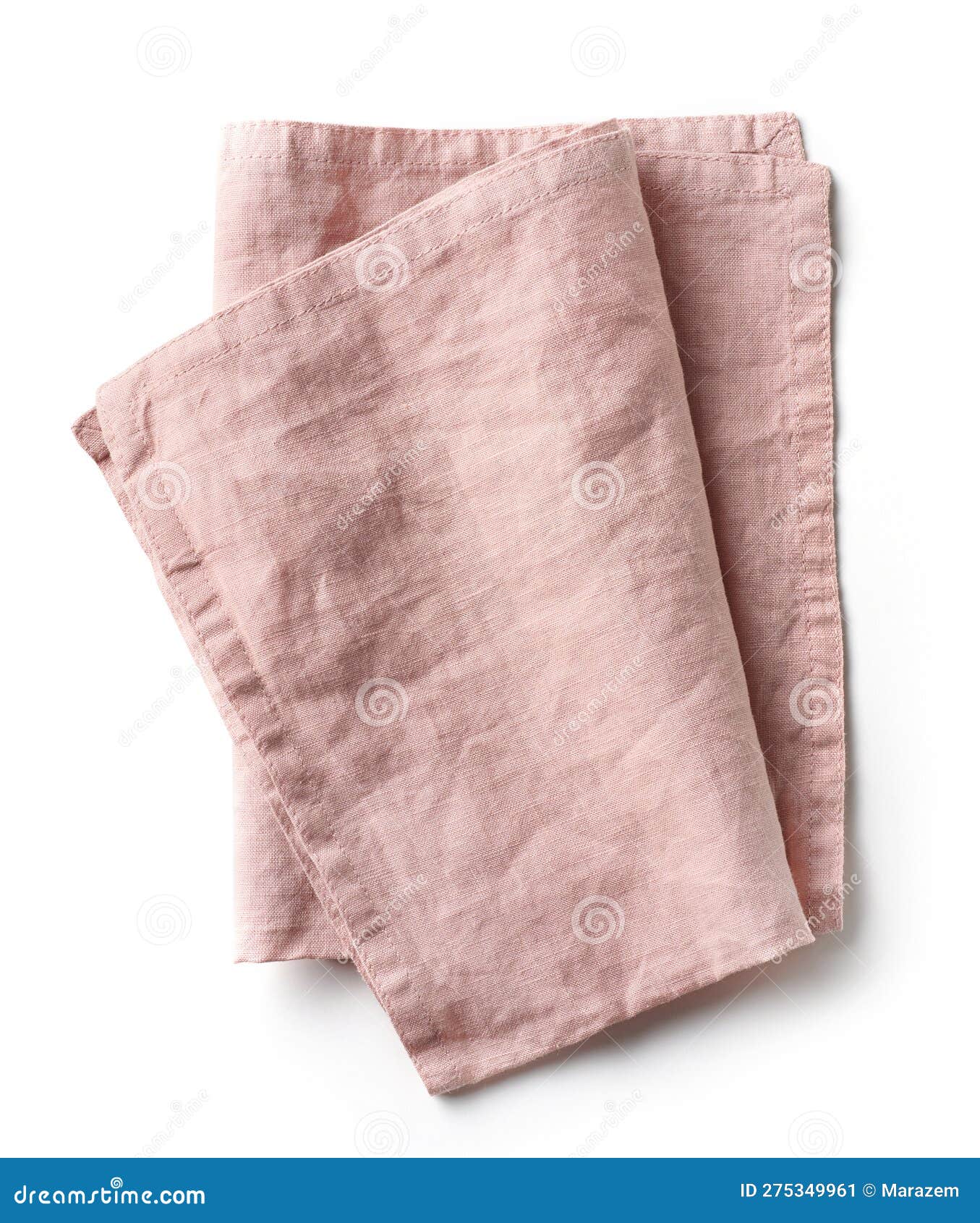 Folded pink cotton napkin stock image. Image of natural - 275349961
