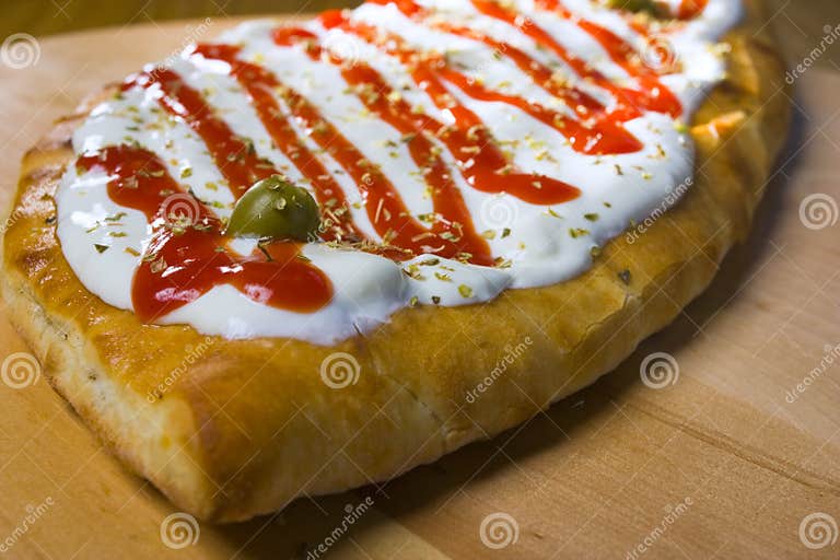 Folded pizza stock image. Image of ketchup, slice, crust - 14068379