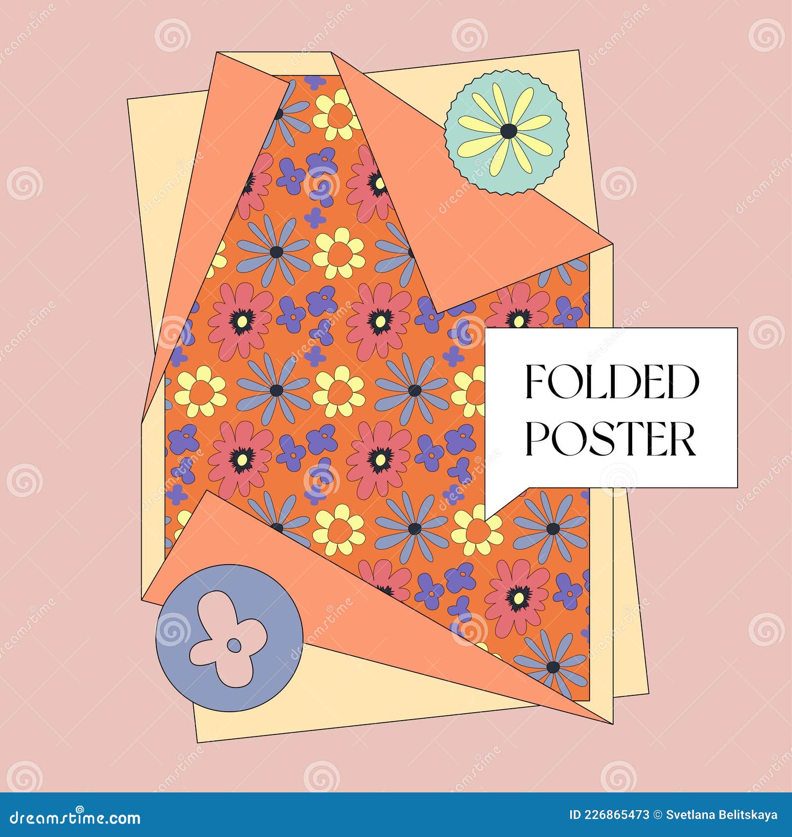 Folded Poster Comic Template Stock Vector - Illustration of doodle ...