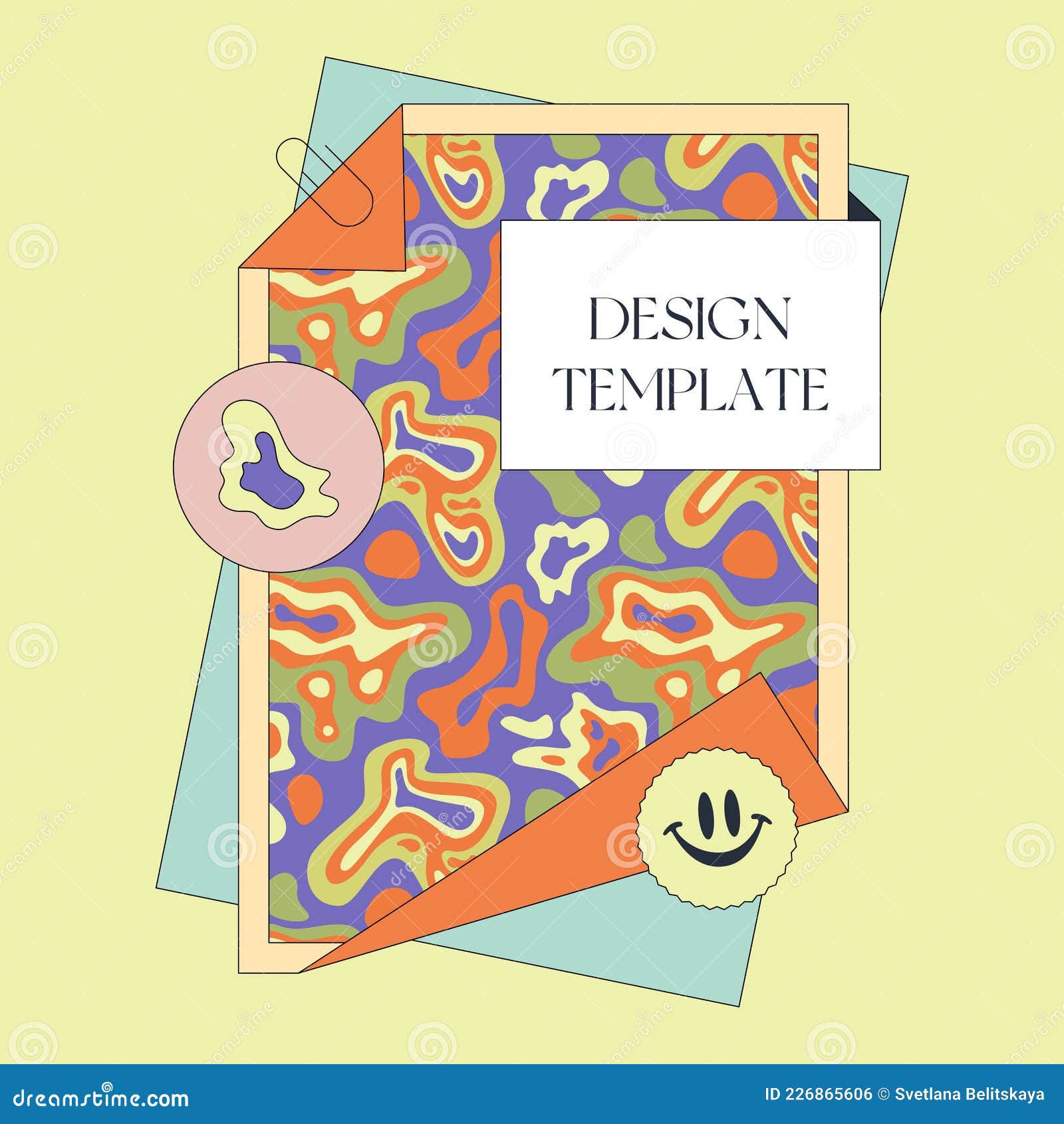 Folded Poster Design Template Stock Vector - Illustration of funky ...