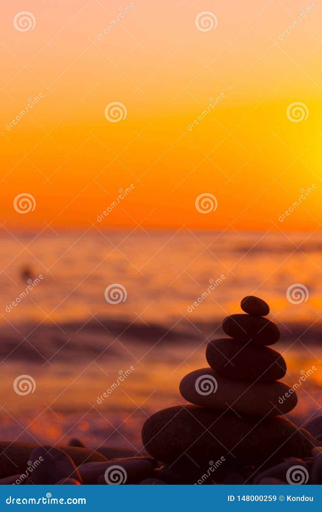 Stack of Zen Stones on Pebble Beach Stock Image - Image of coast ...
