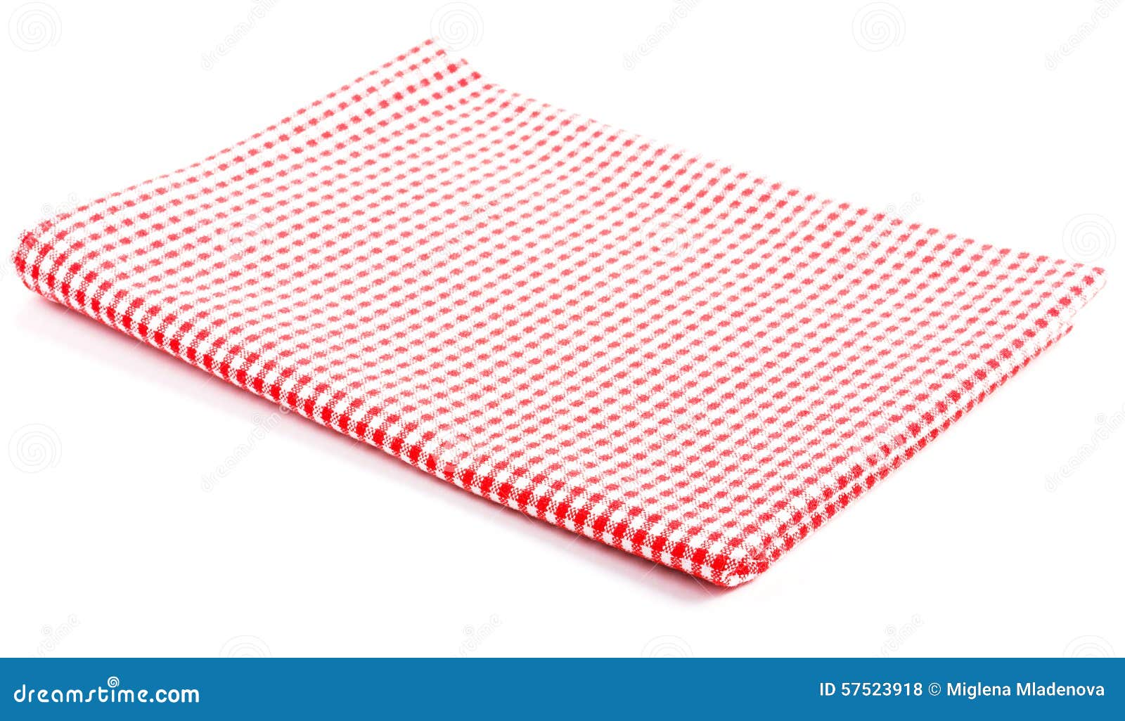 Folded Red Checkered Tablecloth Stock Photo - Image of picnic, wooden ...