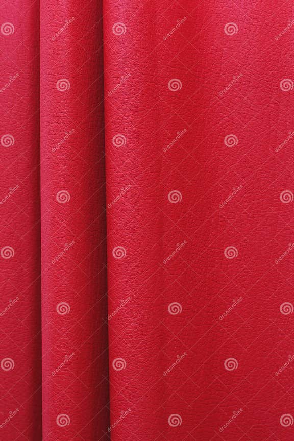 Folded Red Leather curtain stock image. Image of wrinkle - 25528099