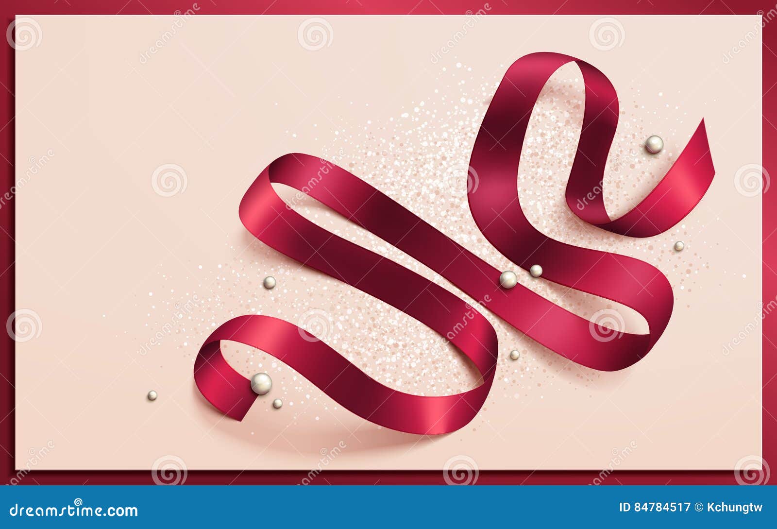 Folded red ribbon stock illustration. Illustration of product - 84784517
