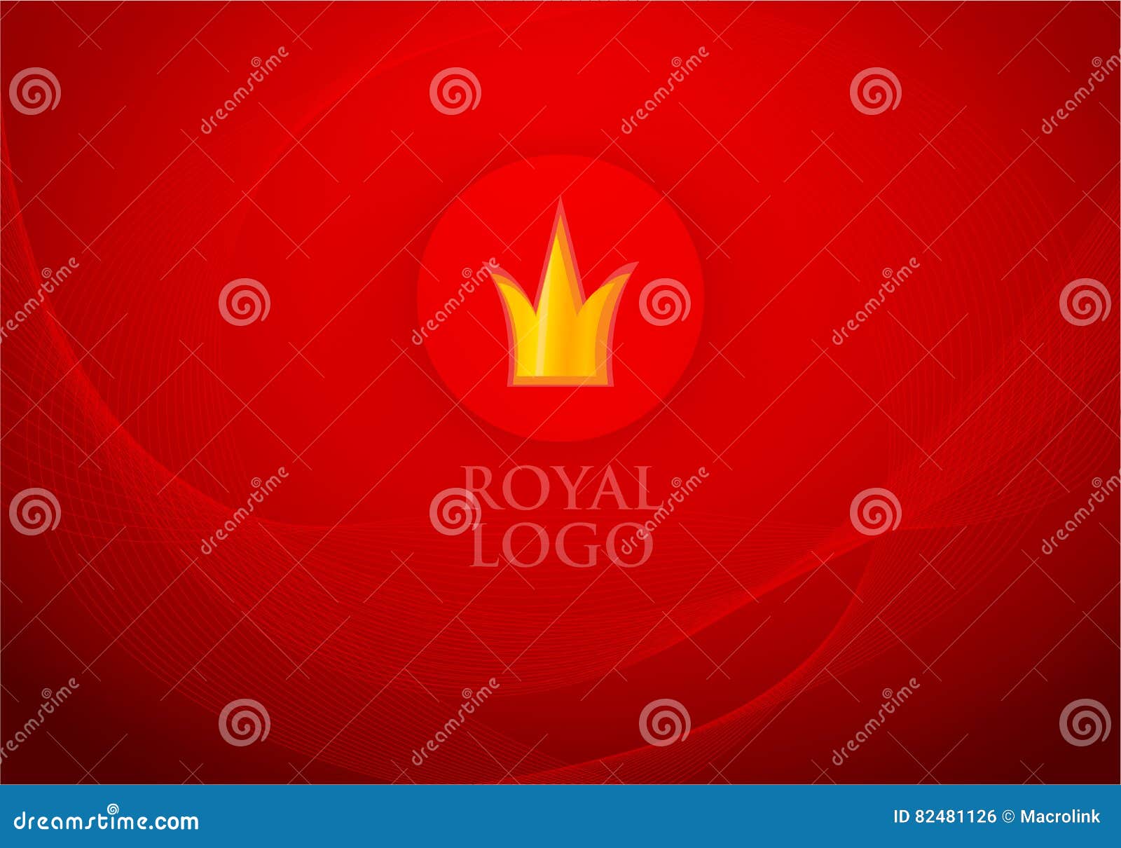 Folded Red Royal Silk and Label with Crown on Vector Background Stock ...