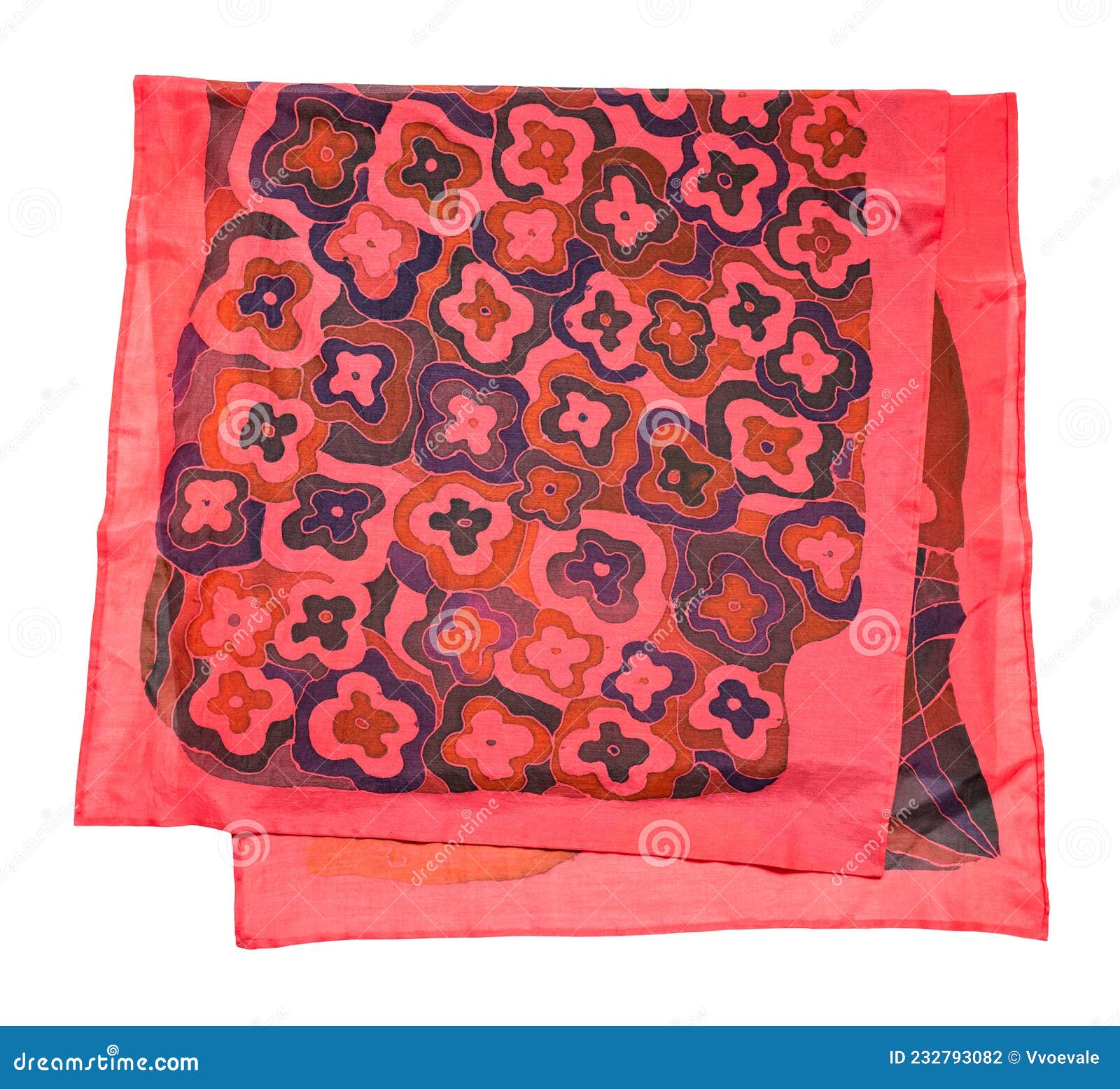 Folded Red Silk Scarf with Abstract Pattern Stock Photo - Image of ...