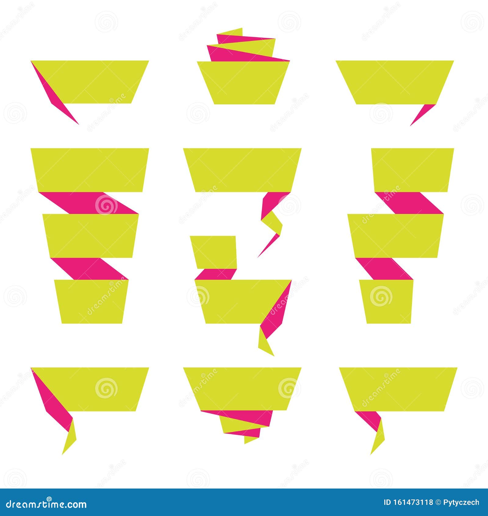 Folded Ribbon Banner Set. Collection of Label Templates Stock Vector ...