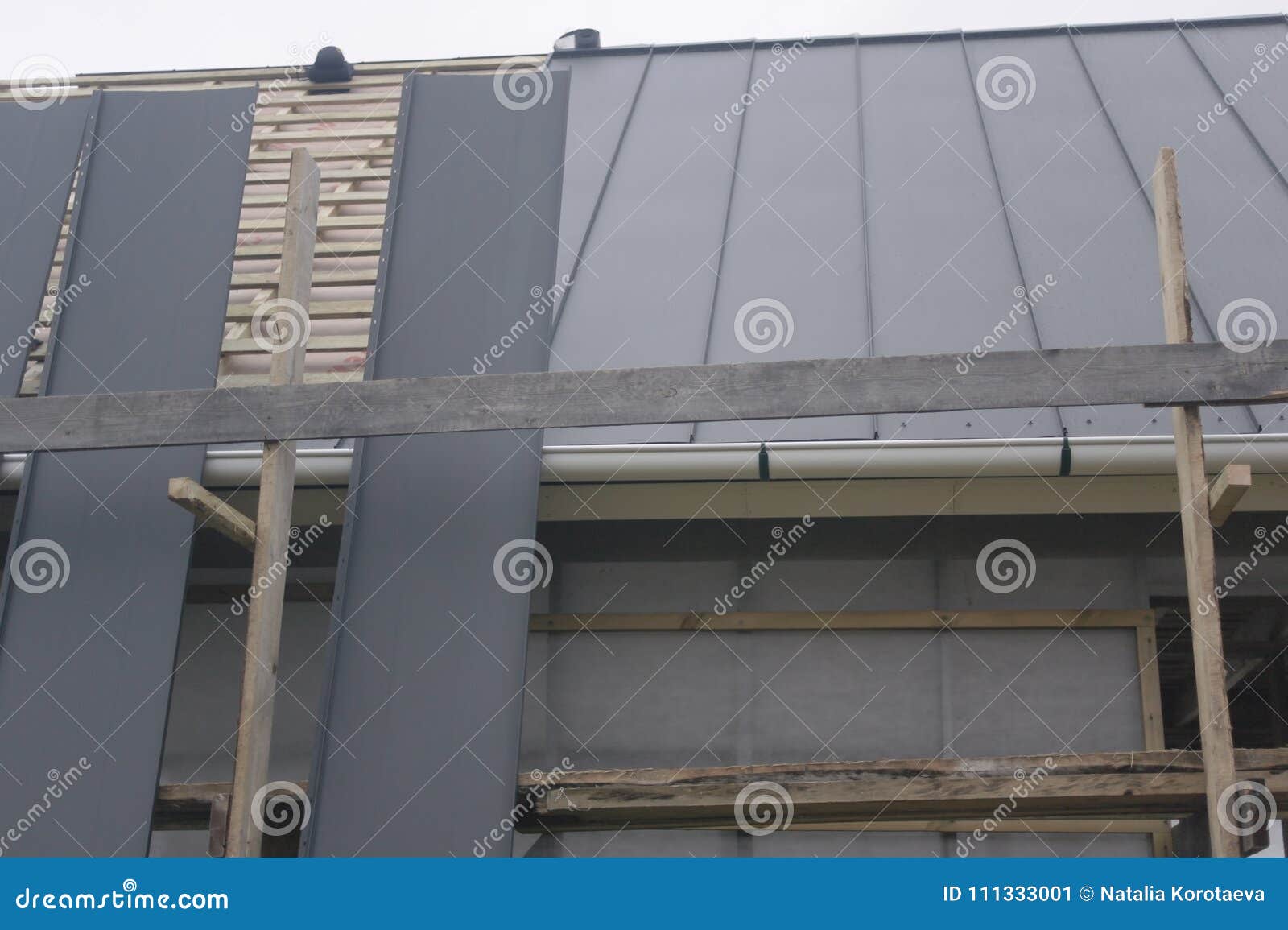 The Folded Roof Frame House Stock Image - Image of house, builder ...