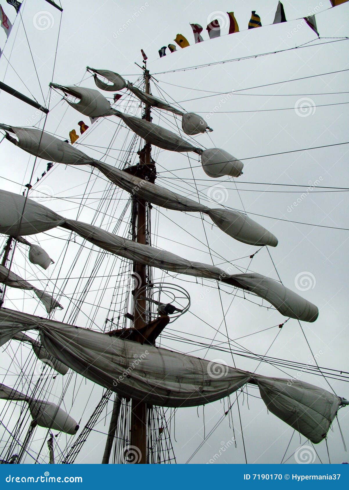 Folded sails stock photo. Image of tall, overcast, folded - 7190170