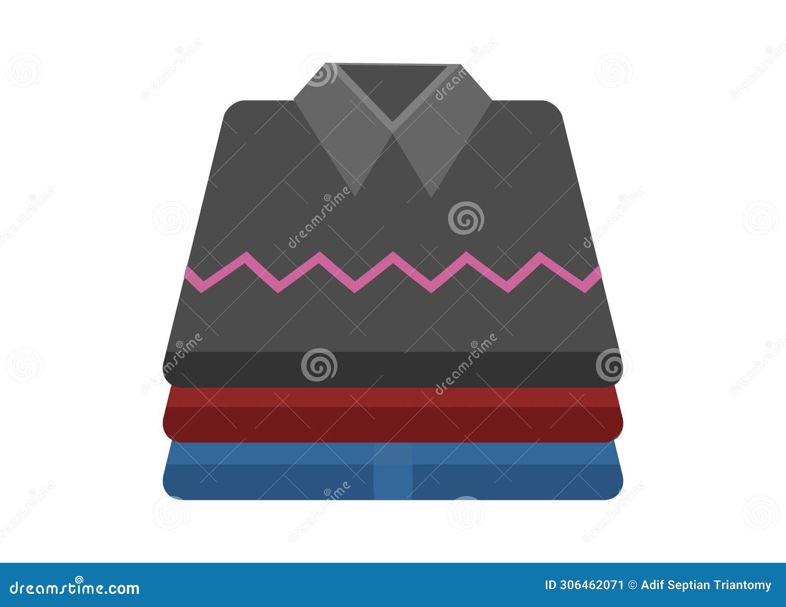 Folded Shirt Stack. Simple Flat Illustration in Perspective View. Stock ...