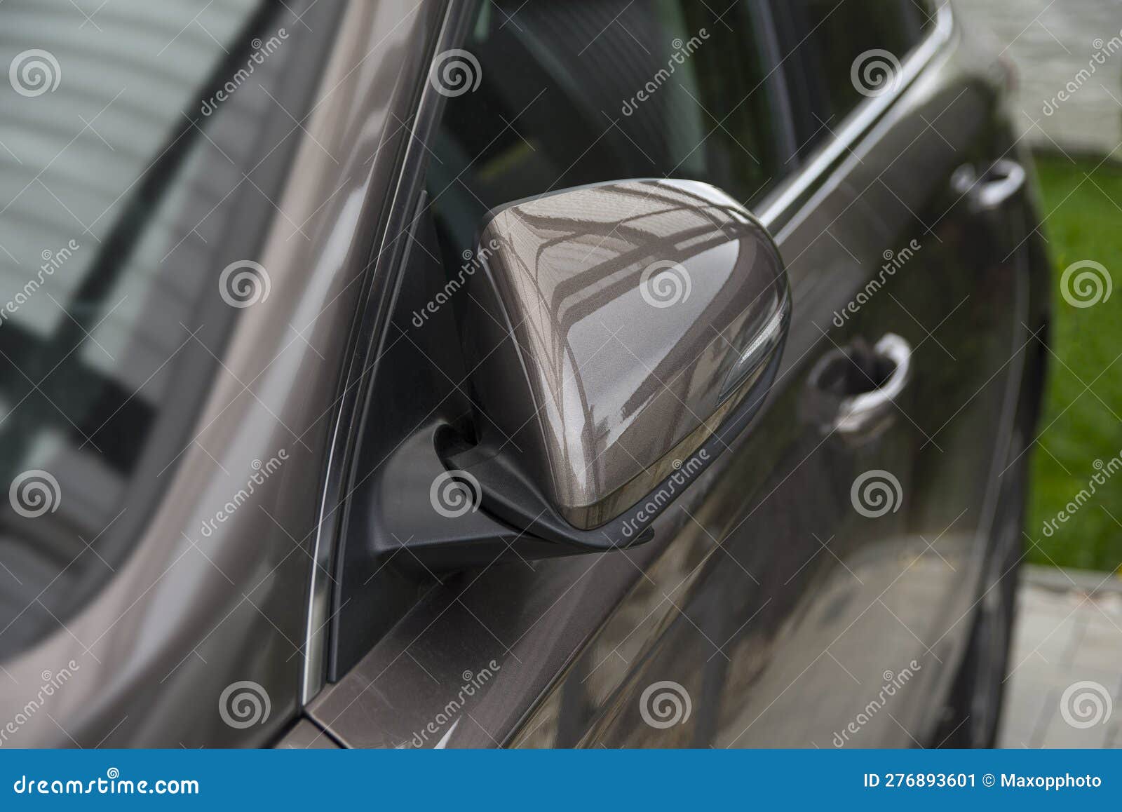 Folded Side View Car Mirror Placed on the Exterior Stock Image - Image ...