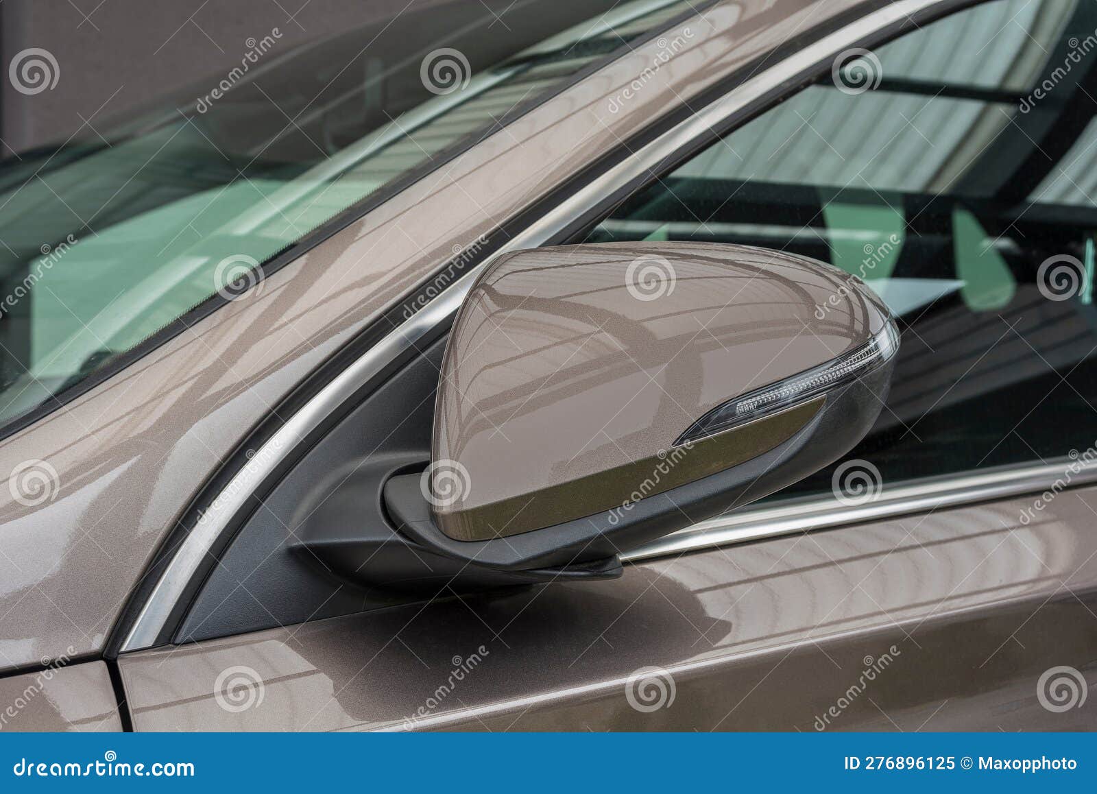 Folded Side View Car Mirror Placed on the Exterior Stock Image - Image ...