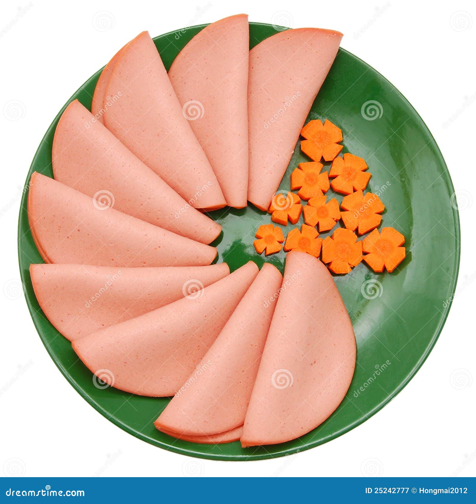 Folded slices of ham stock image. Image of isolated, background - 25242777