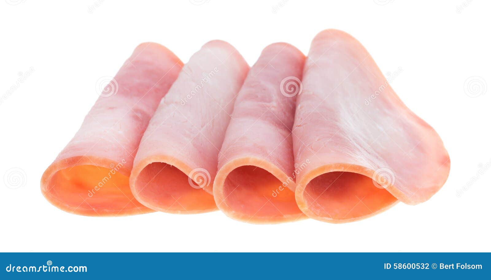 Folded slices of honey ham stock photo. Image of cold - 58600532