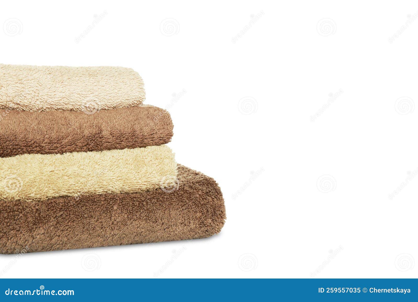 Folded Soft Terry Towels on White Background Stock Image - Image of ...