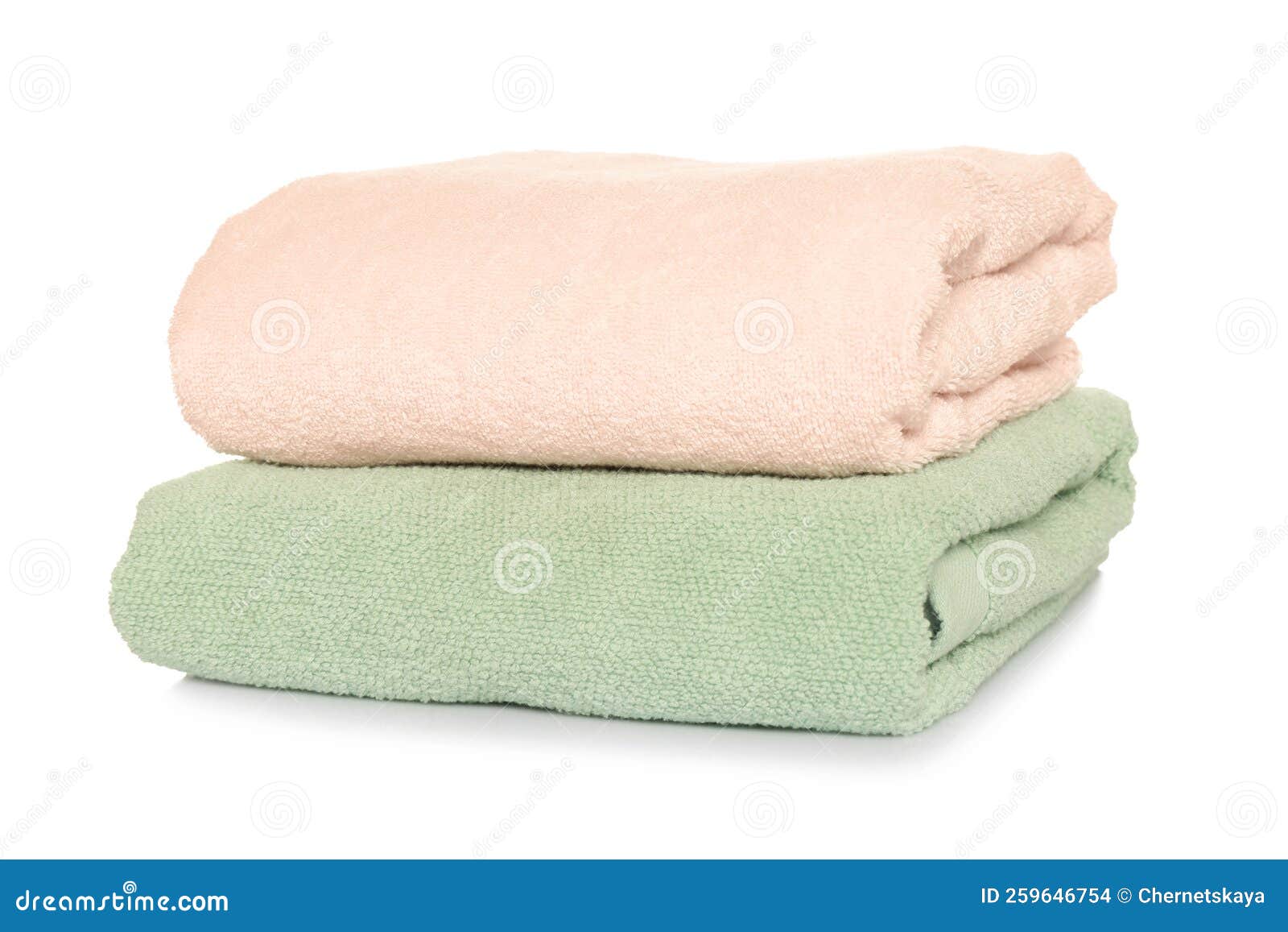 Folded Soft Terry Towels on White Background Stock Photo - Image of ...