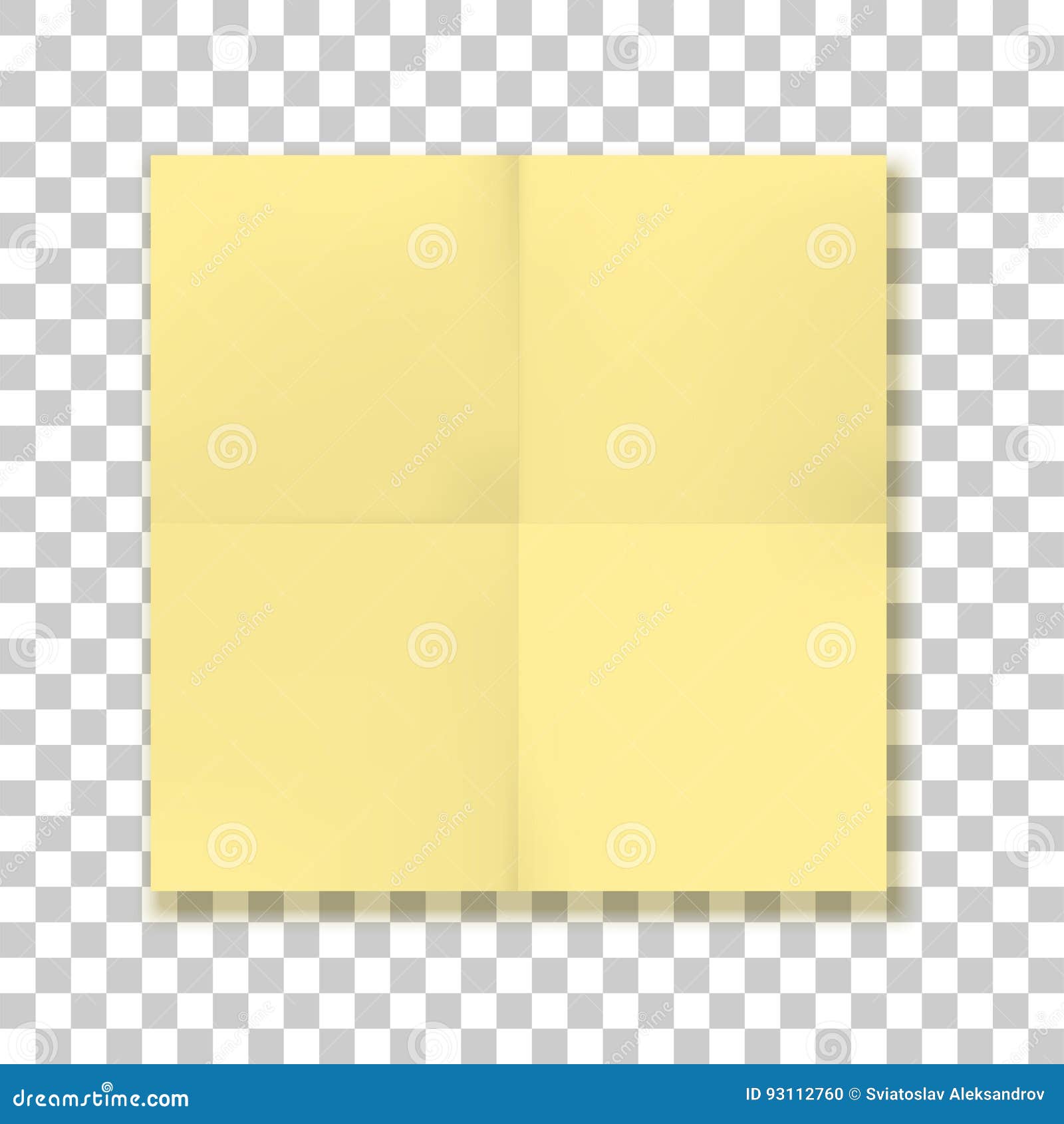 Folded Square Yellow Paper Sheet Stock Vector - Illustration of element ...