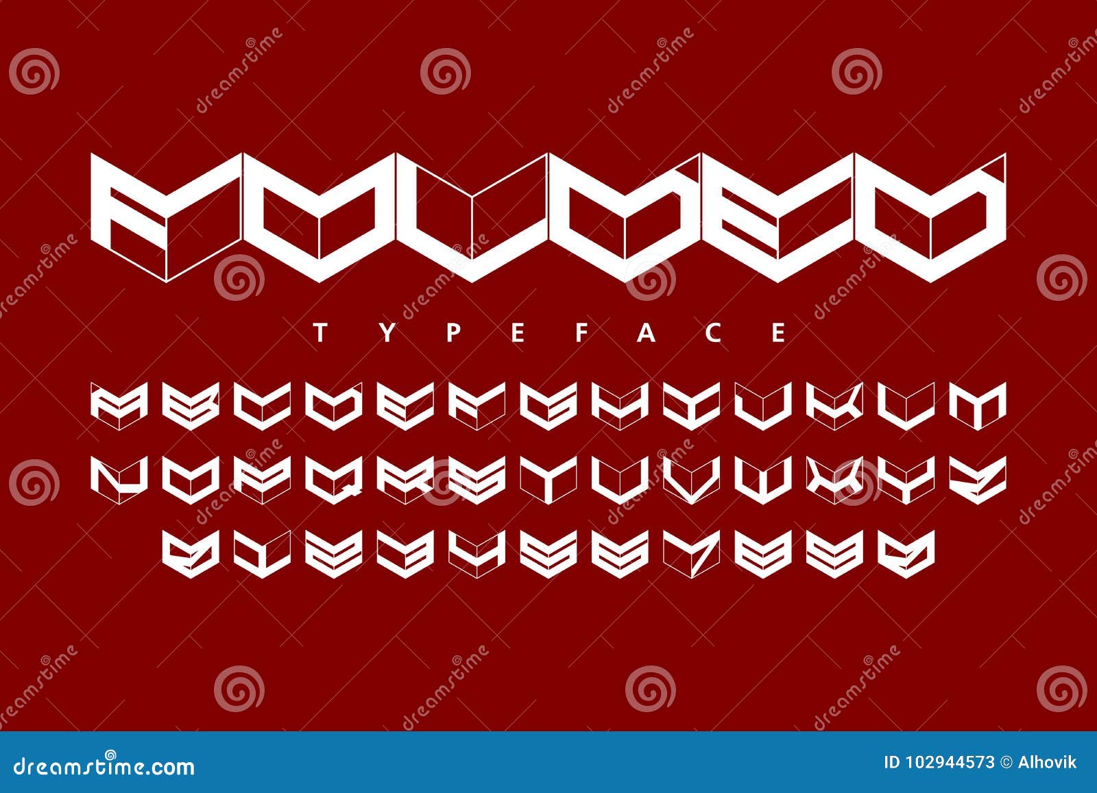 Folded style font stock vector. Illustration of character - 102944573