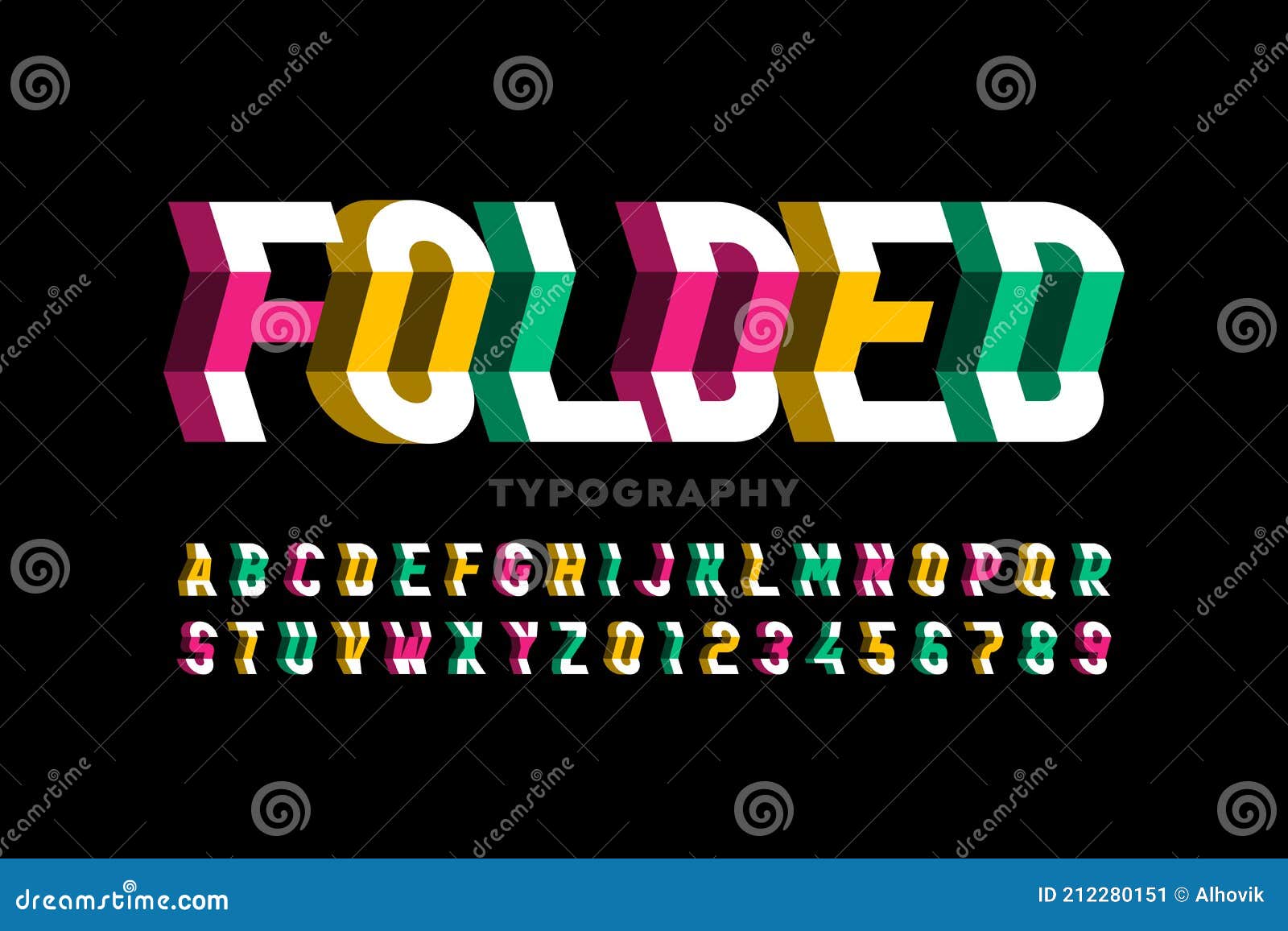 Folded Style Colorful Font Cartoon Vector | CartoonDealer.com #146687255