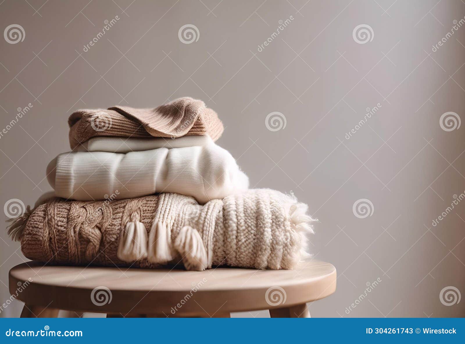 Folded Sweaters and Clothes Stacked on Top of Each Other Stock ...