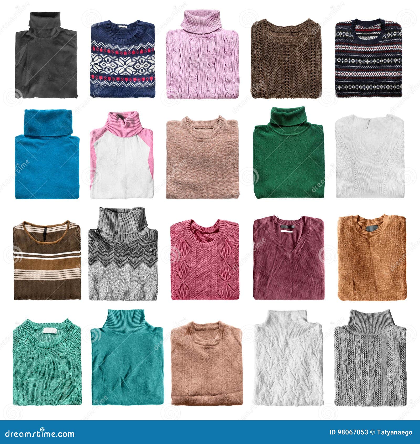 Folded sweaters isolated stock image. Image of pink, brown - 98067053
