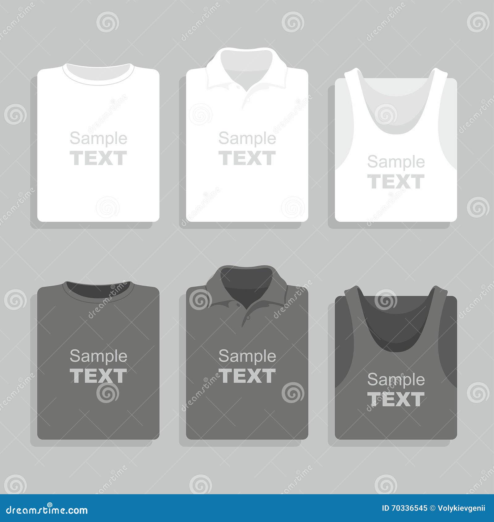 Folded t-shirts set stock vector. Illustration of fashion - 70336545