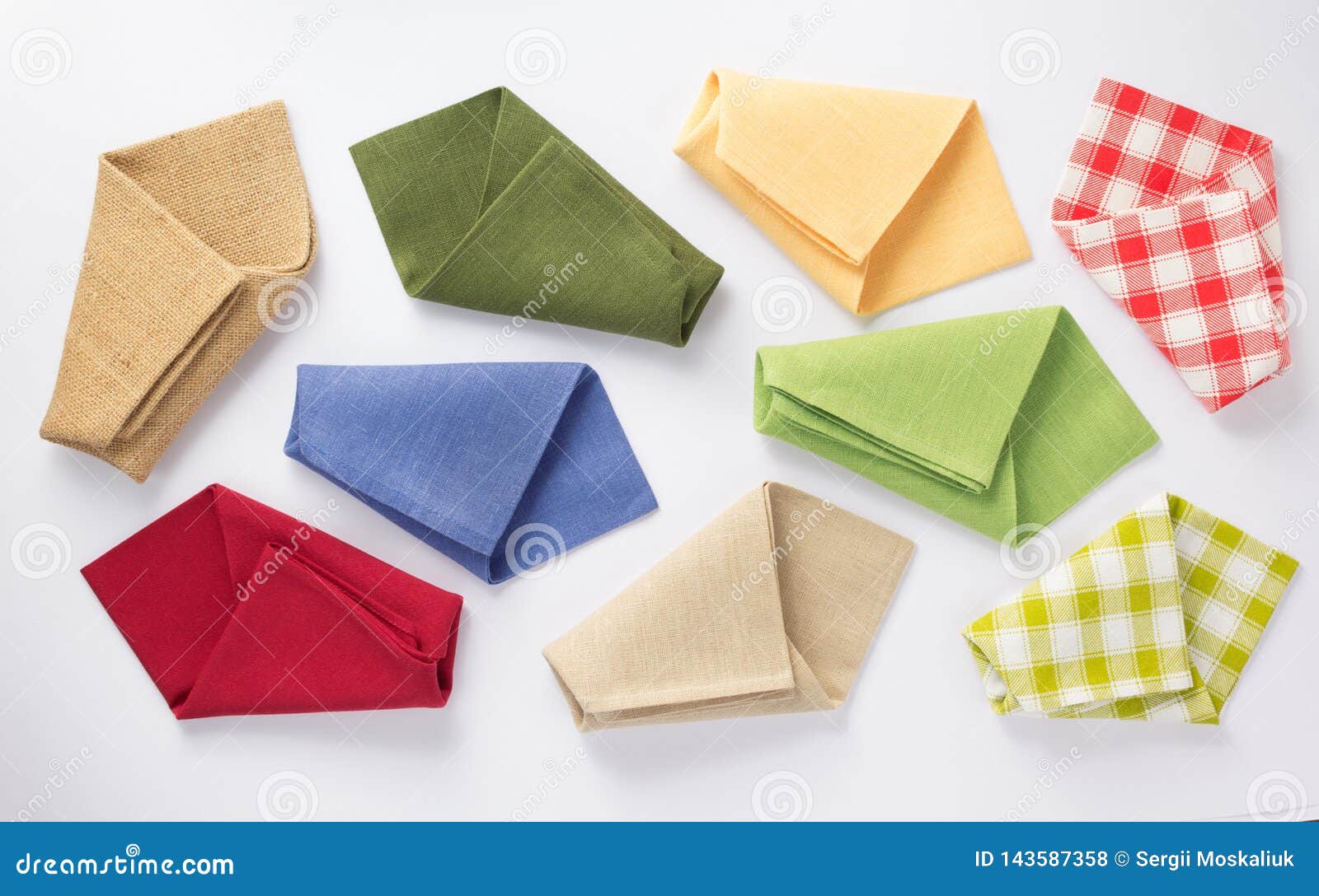 Folded Table Cloth Napkin at White Background Stock Photo - Image of ...
