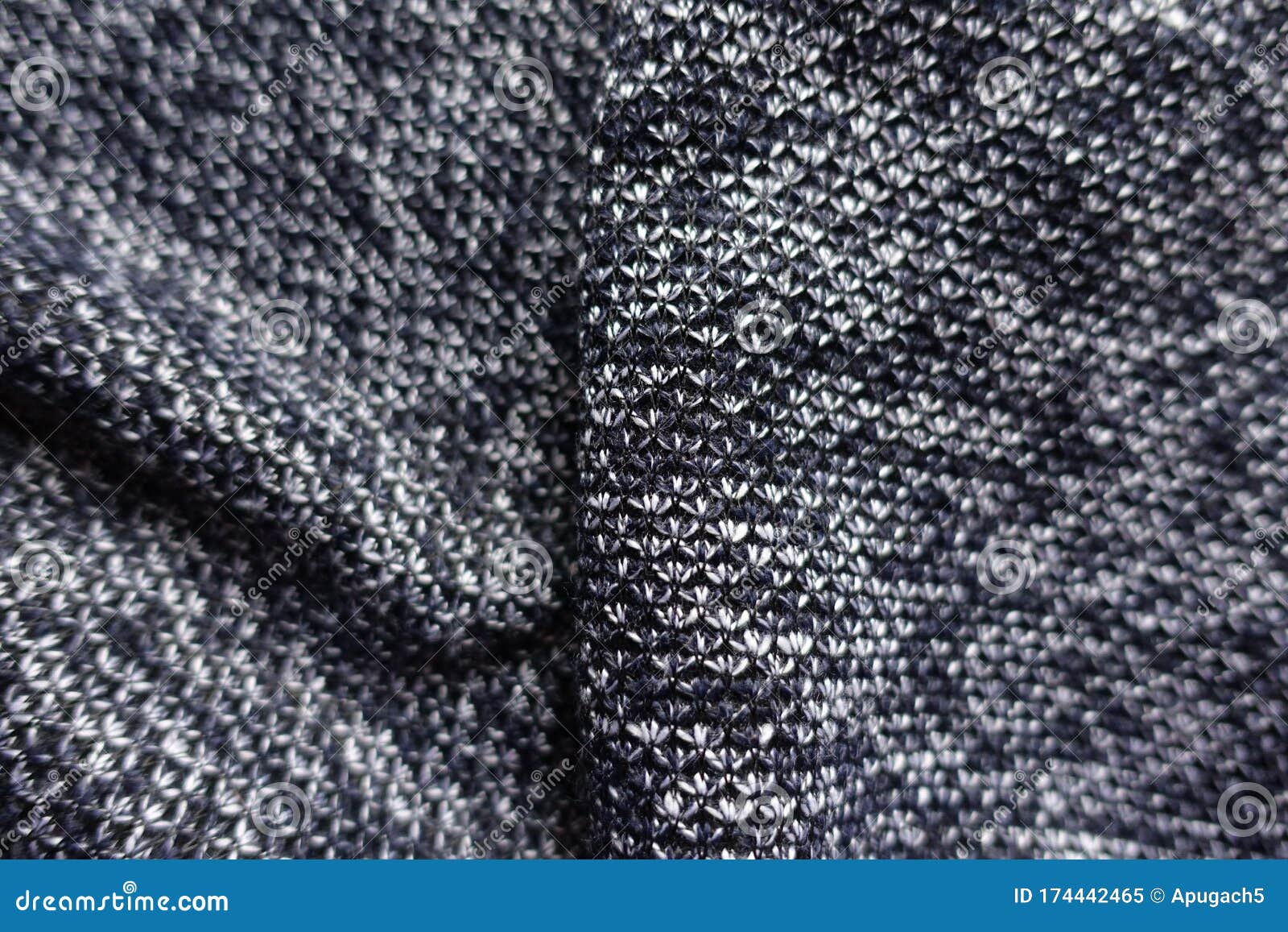 Folded Thick Heather Blue Gray Fabric from Above Stock Image - Image of ...