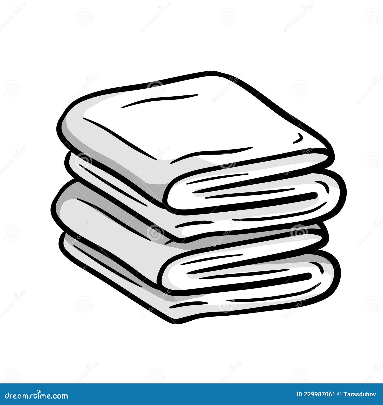 Folded Towel or Cloth. Stack of Fabric Stock Vector - Illustration of ...