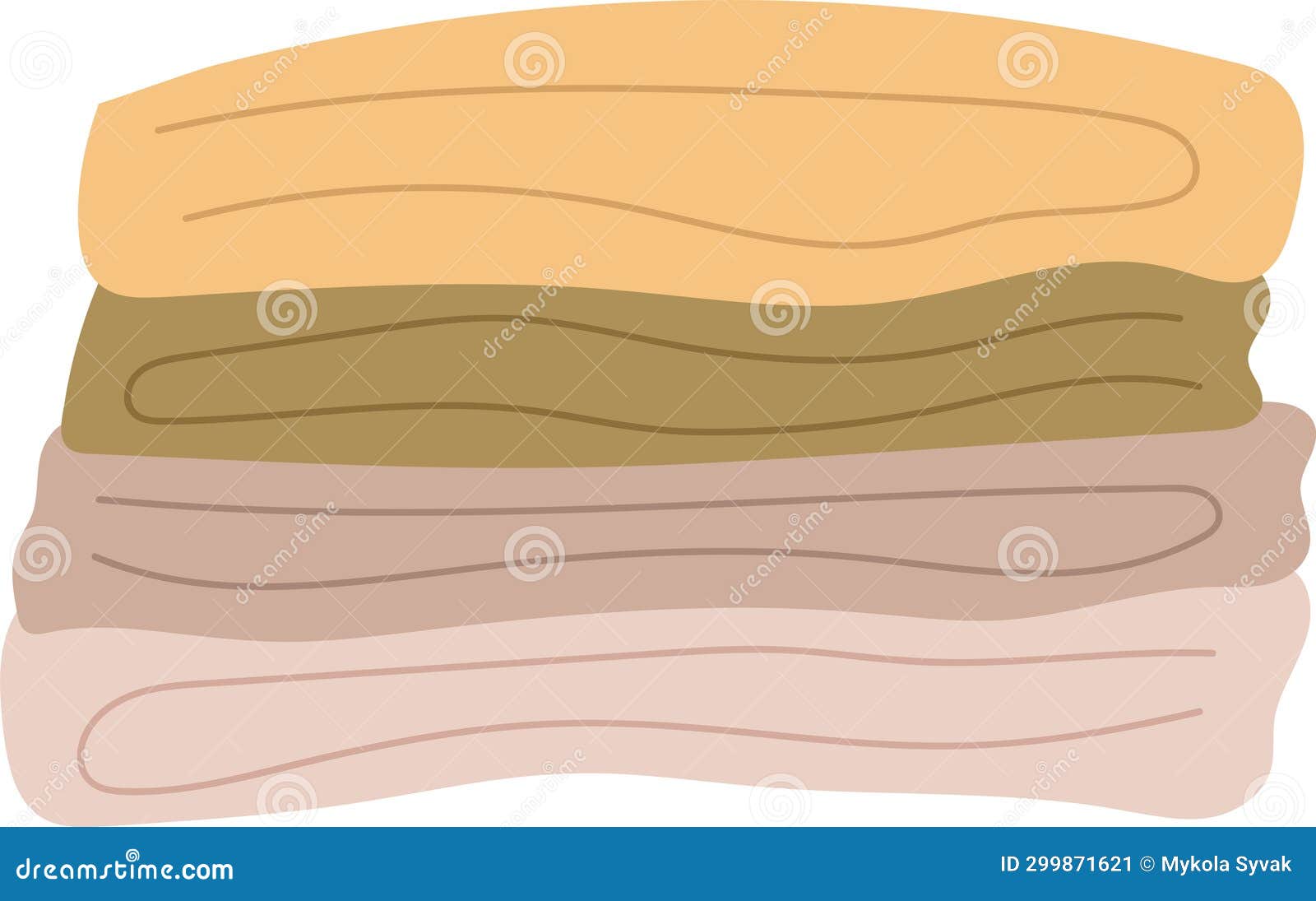 Folded Towels Stack stock vector. Illustration of folded - 299871621