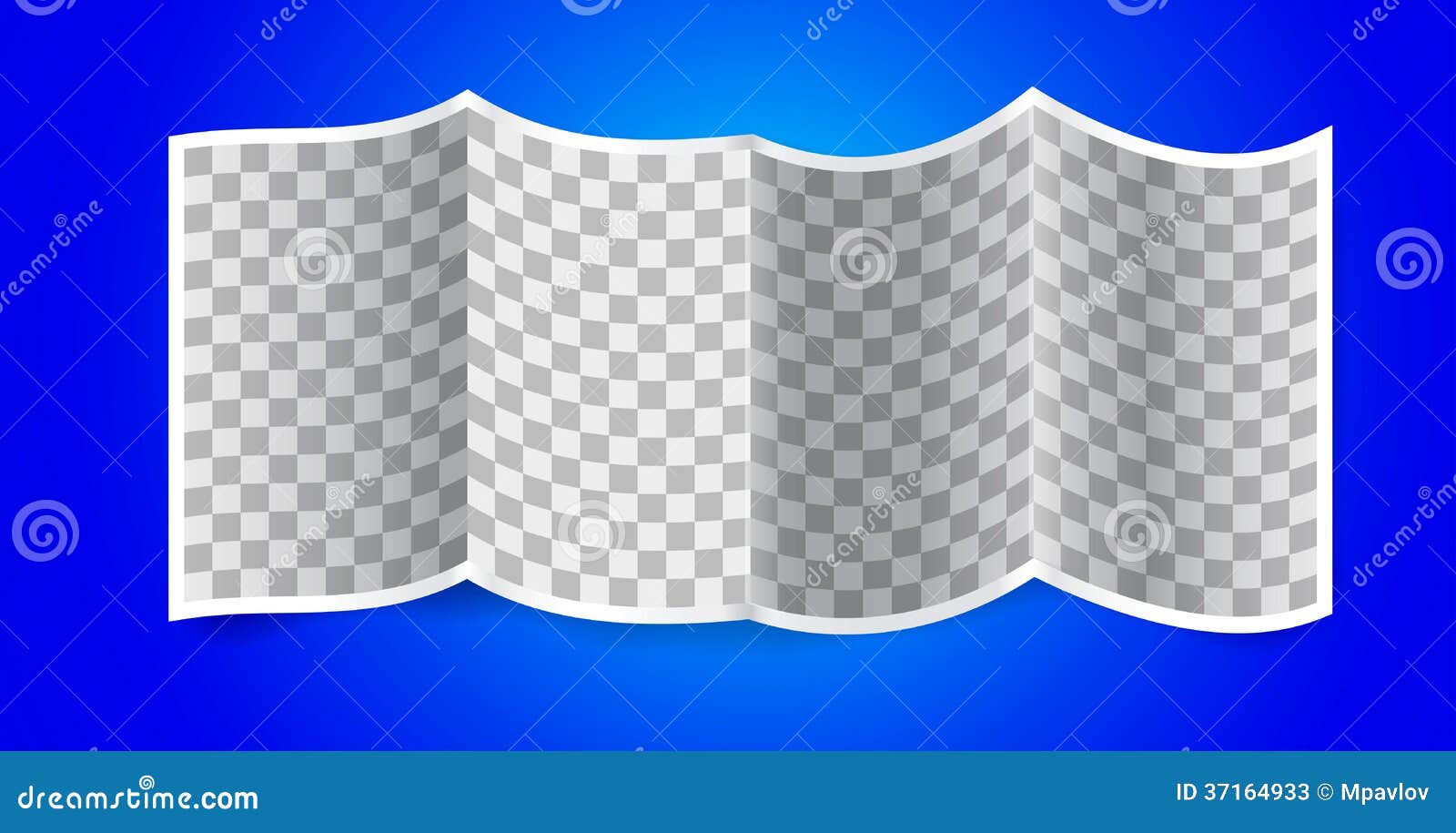 Folded Transparency Paper on Blue Background Stock Illustration ...