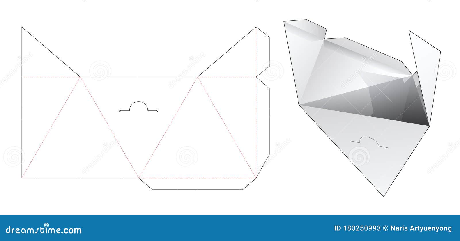 Folded Triangular Packaging Die Cut Template Stock Vector ...