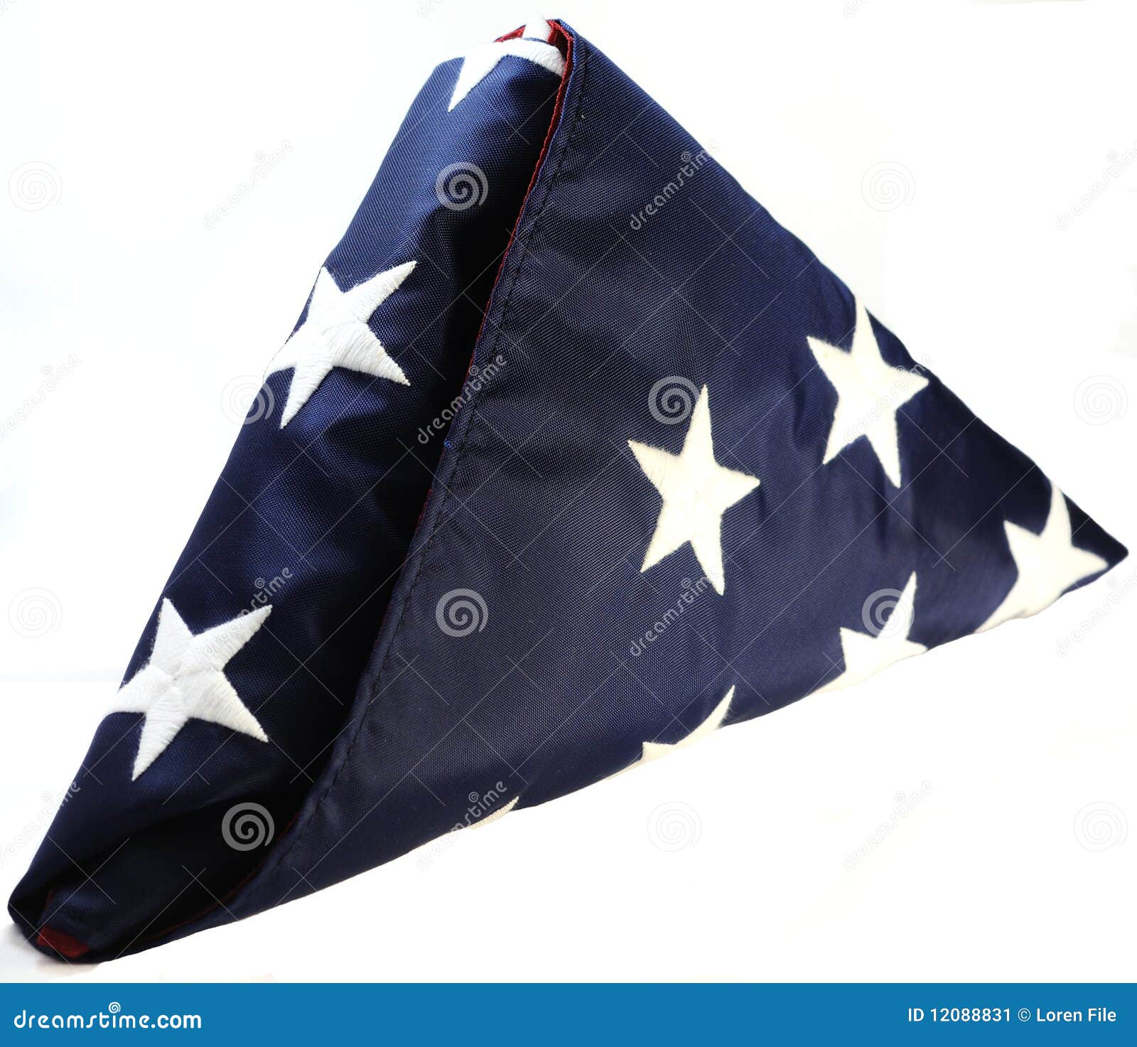 Folded U.S. Flag stock image. Image of national, triangle - 12088831