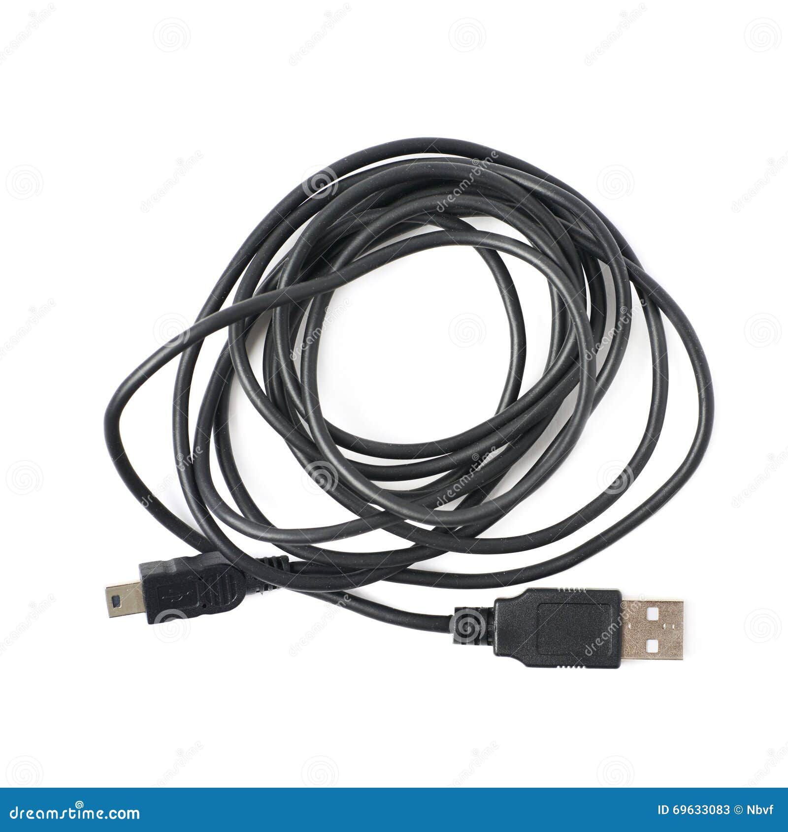 Folded USB Adapter Cable Isolated Stock Image - Image of access ...