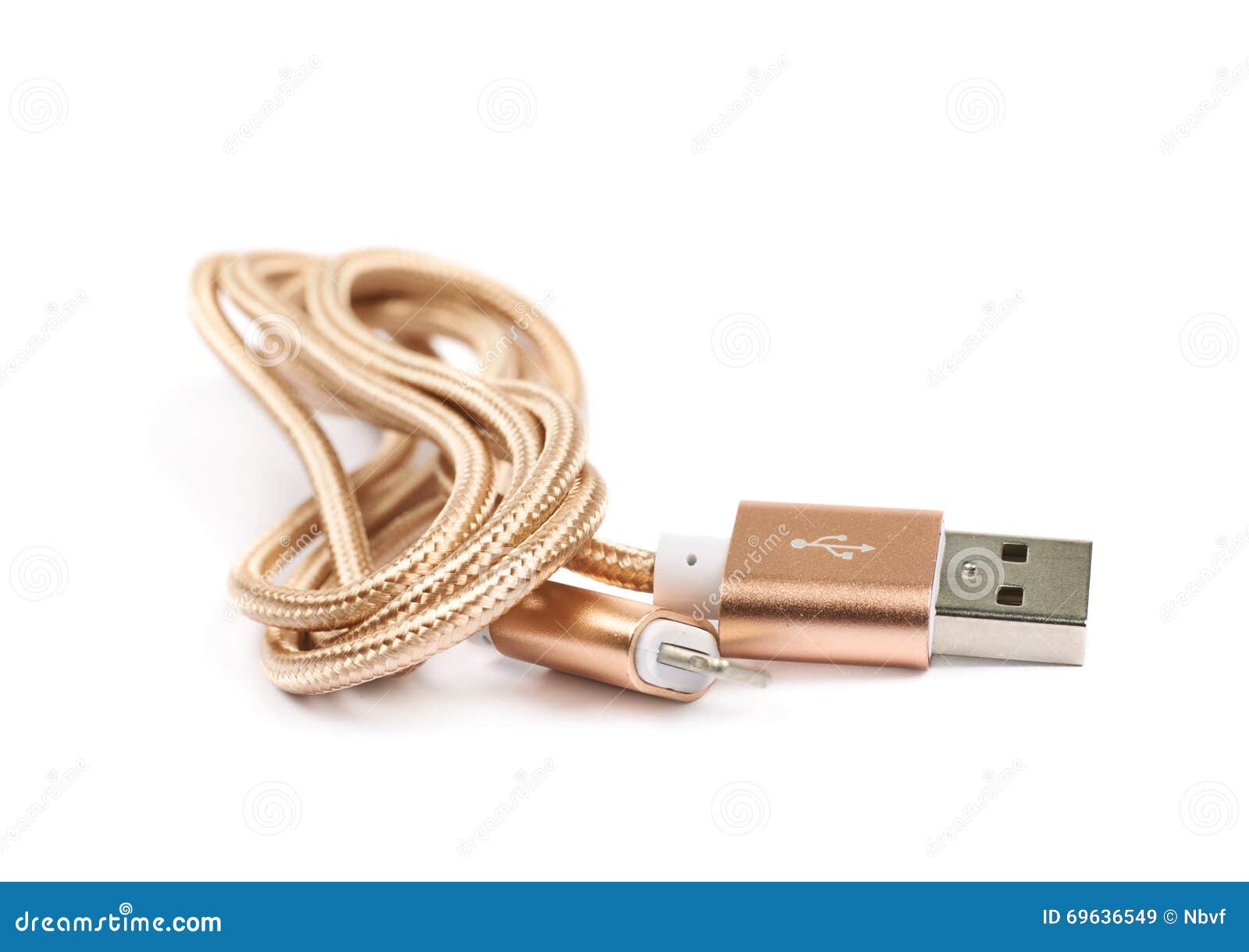 Folded USB Lightning Cable Isolated Stock Image - Image of chord ...
