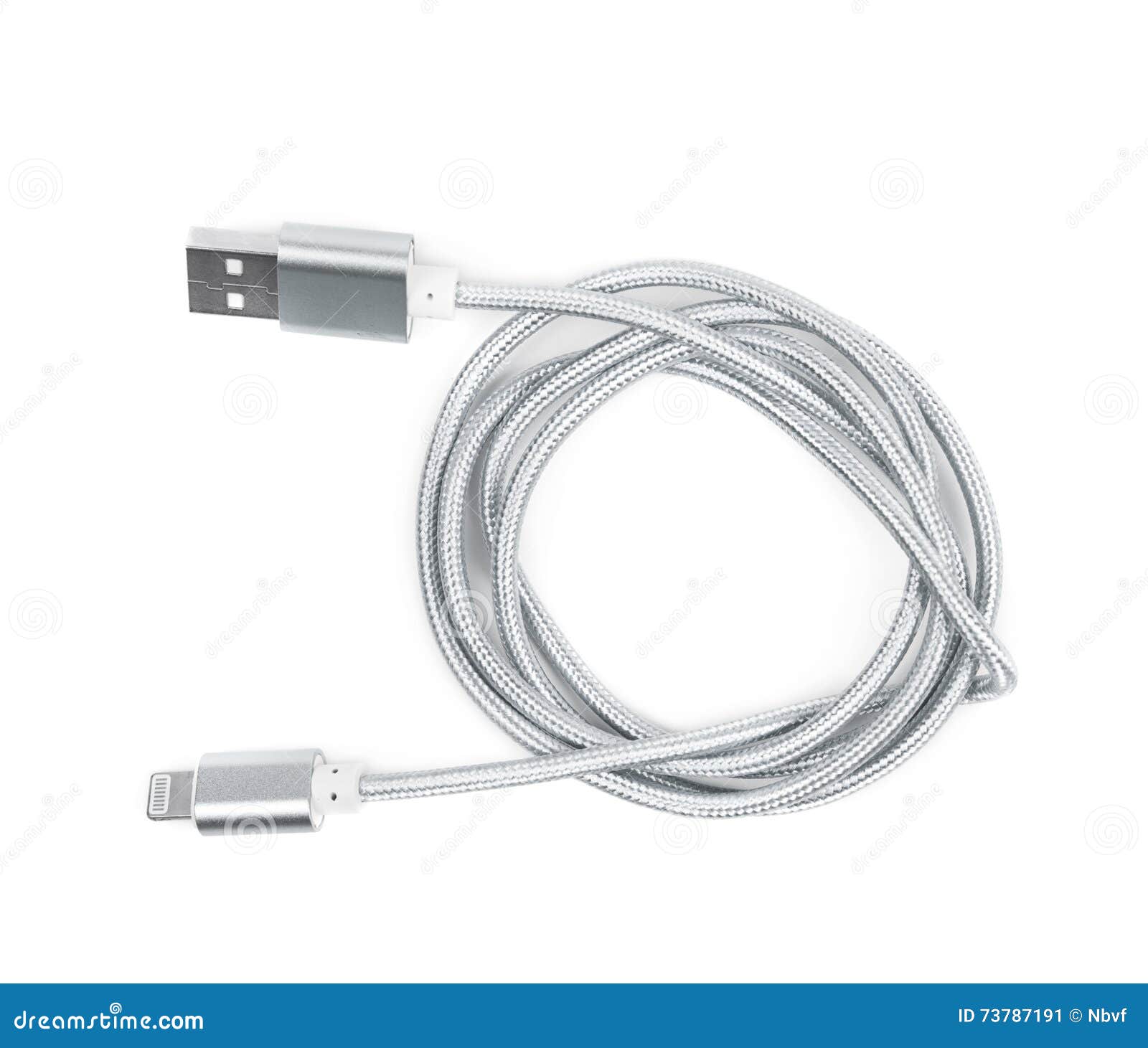 Folded USB Lightning Cable Isolated Stock Image - Image of data ...