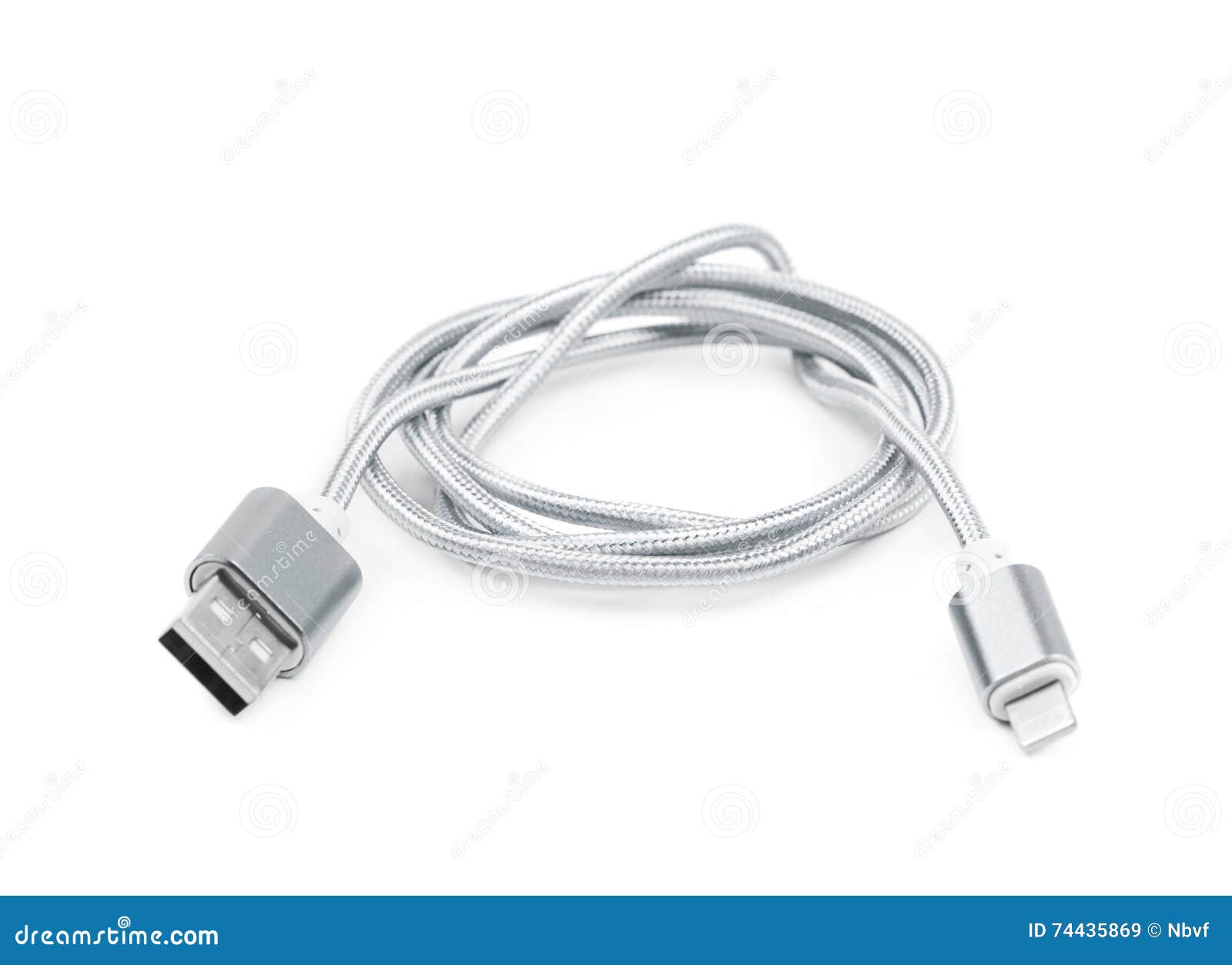 Folded USB Lightning Cable Isolated Stock Image - Image of hardware ...