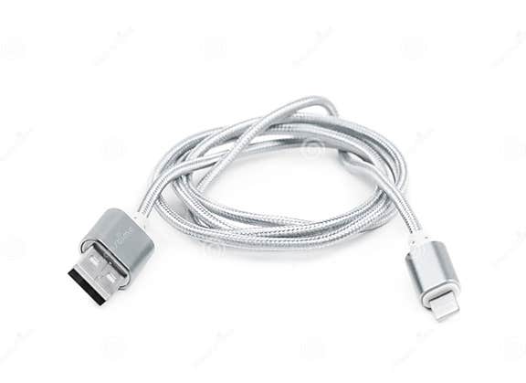 Folded USB Lightning Cable Isolated Stock Image - Image of hardware ...