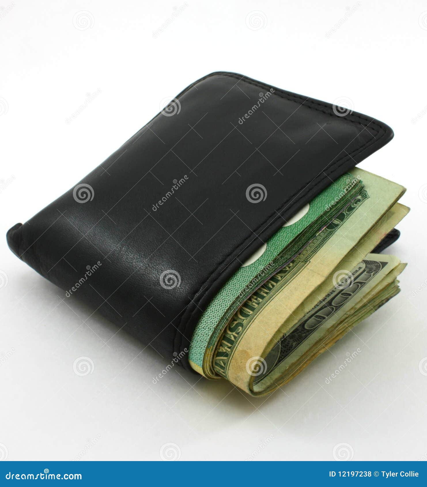 Folded Wallet Packed with Cash,on White Stock Photo - Image of folded ...