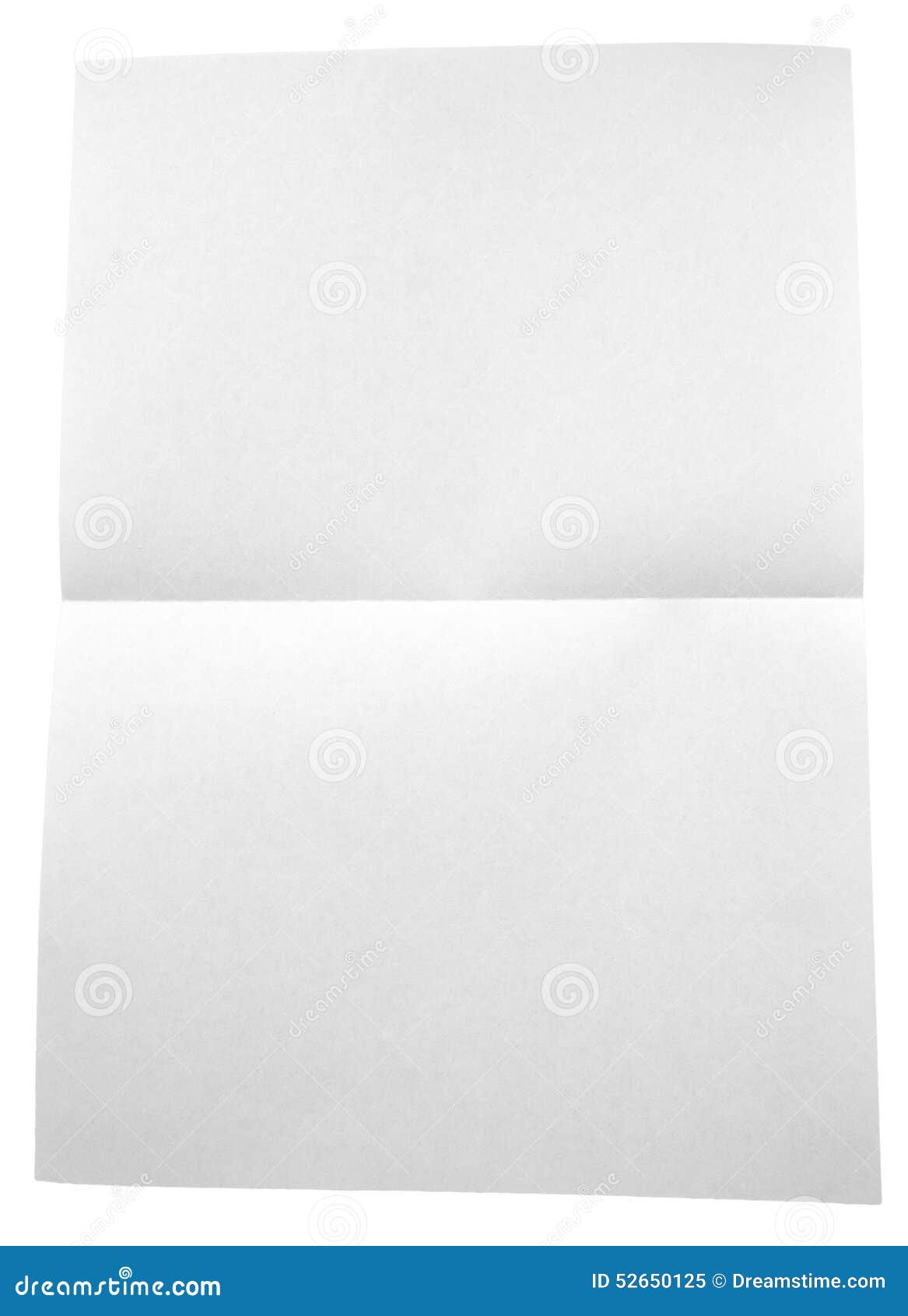 Folded White Paper Isolated on White Background Stock Image - Image of ...