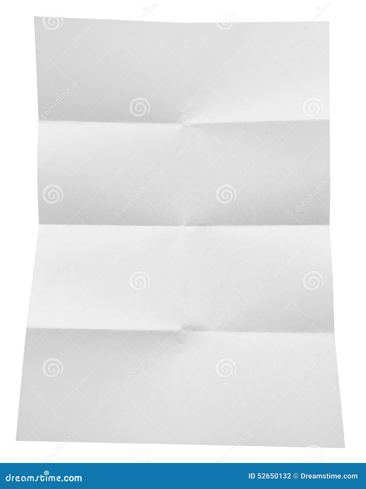 Folded White Paper Isolated on White Background Stock Photo - Image of ...