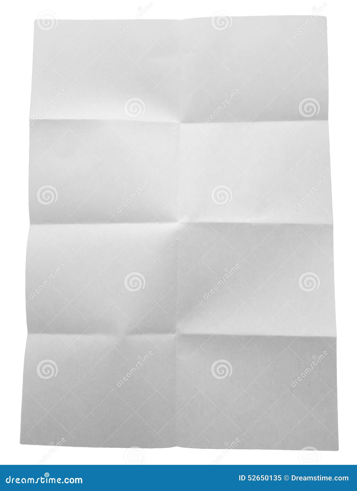 Folded White Paper Isolated on White Background Stock Image - Image of ...