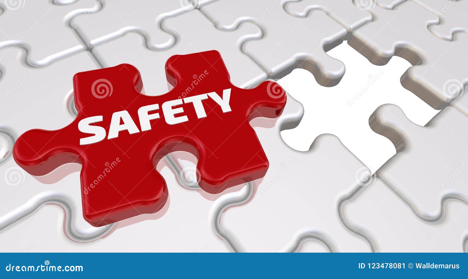 Safety. the Inscription on the Missing Element of the Puzzle Stock ...