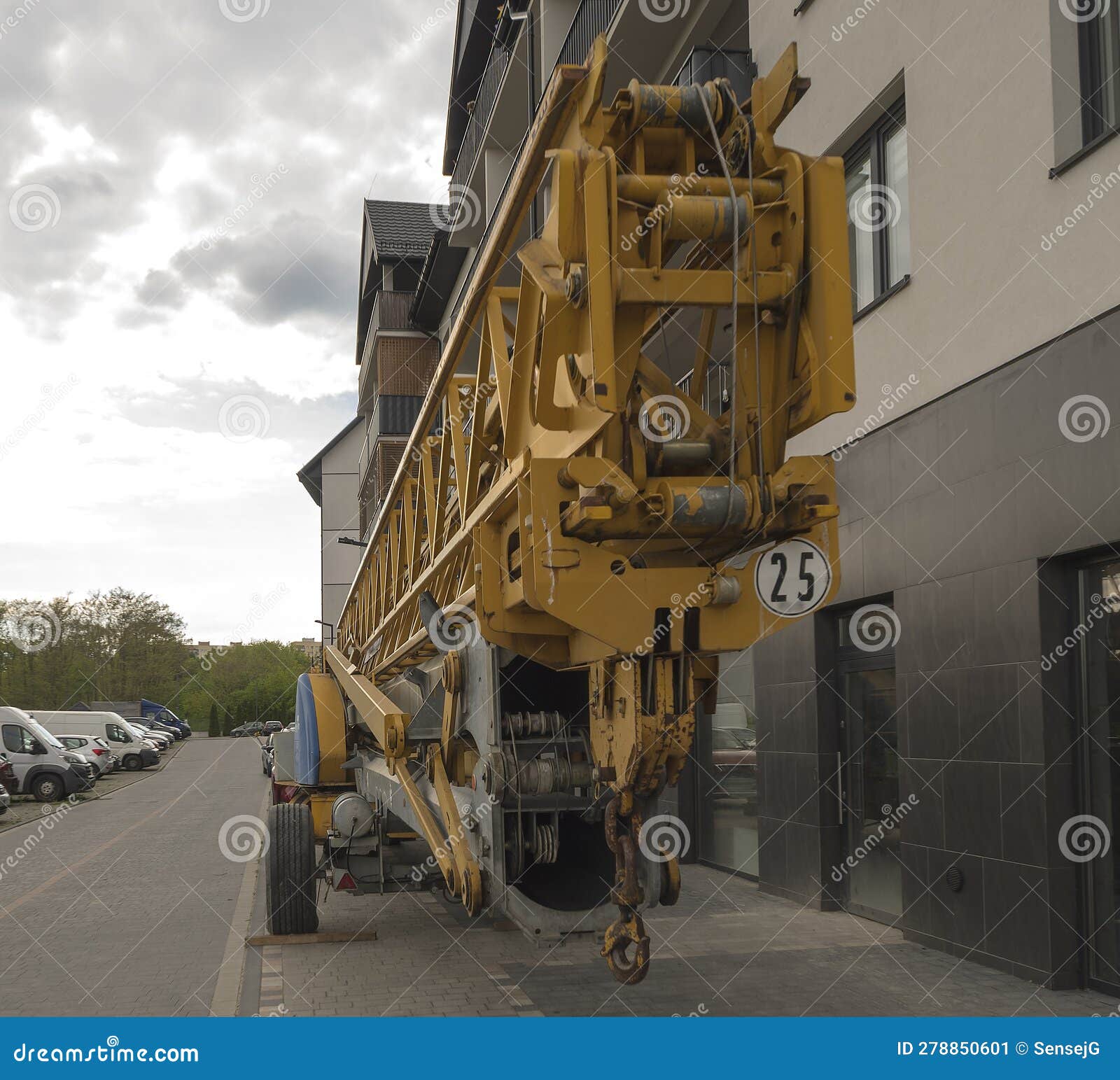 Folding, Truss Construction Crane . Stock Image - Image of machine ...