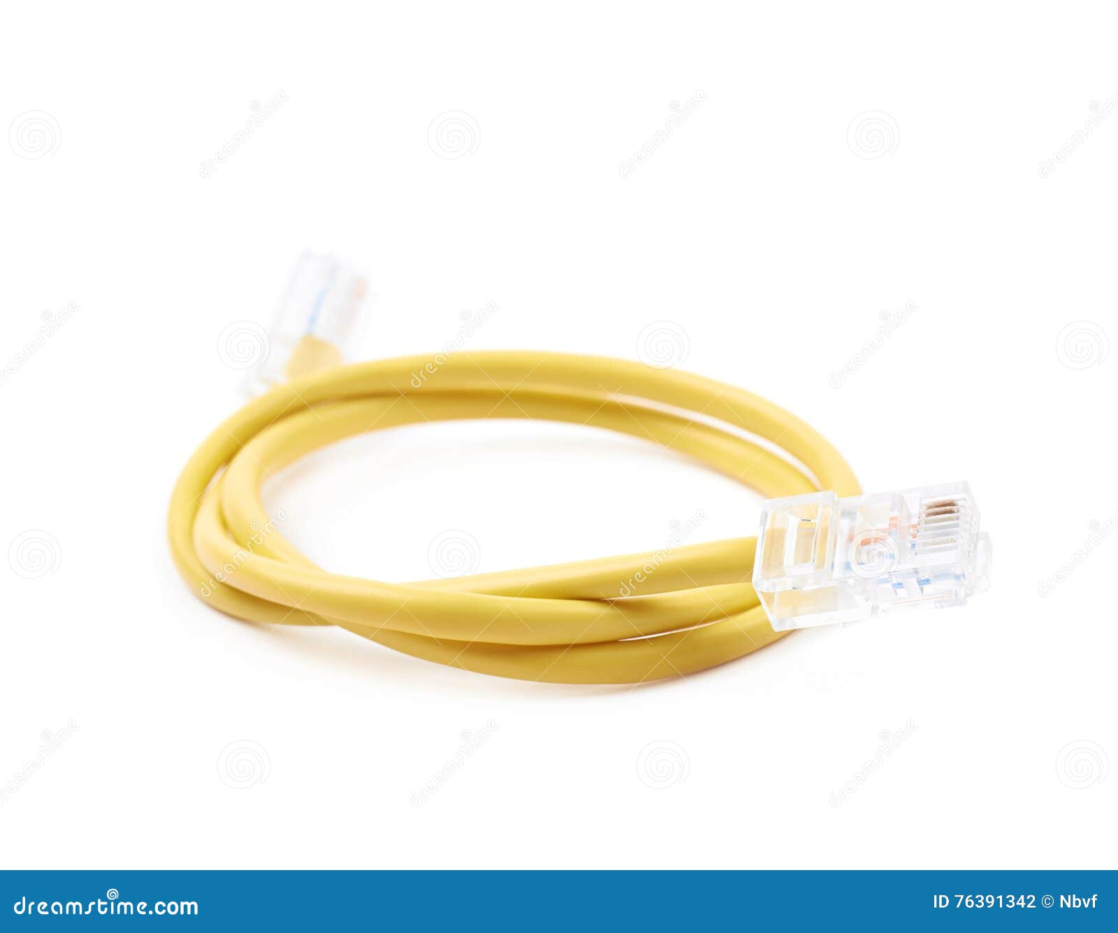 Folded Yellow Ethernet Cable Isolated Stock Photo - Image of bandwidth ...